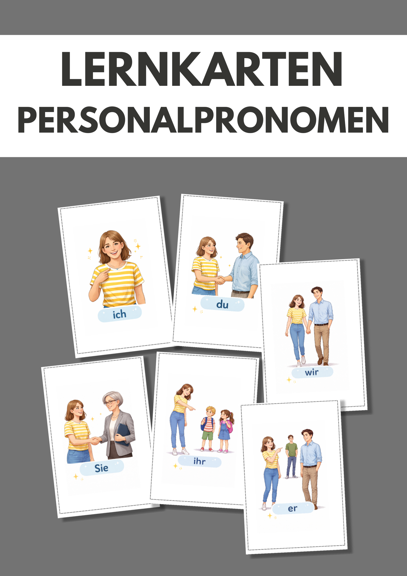Lernkarten Personalpronomen - Deutsch A1 - DaF/DaZ ...