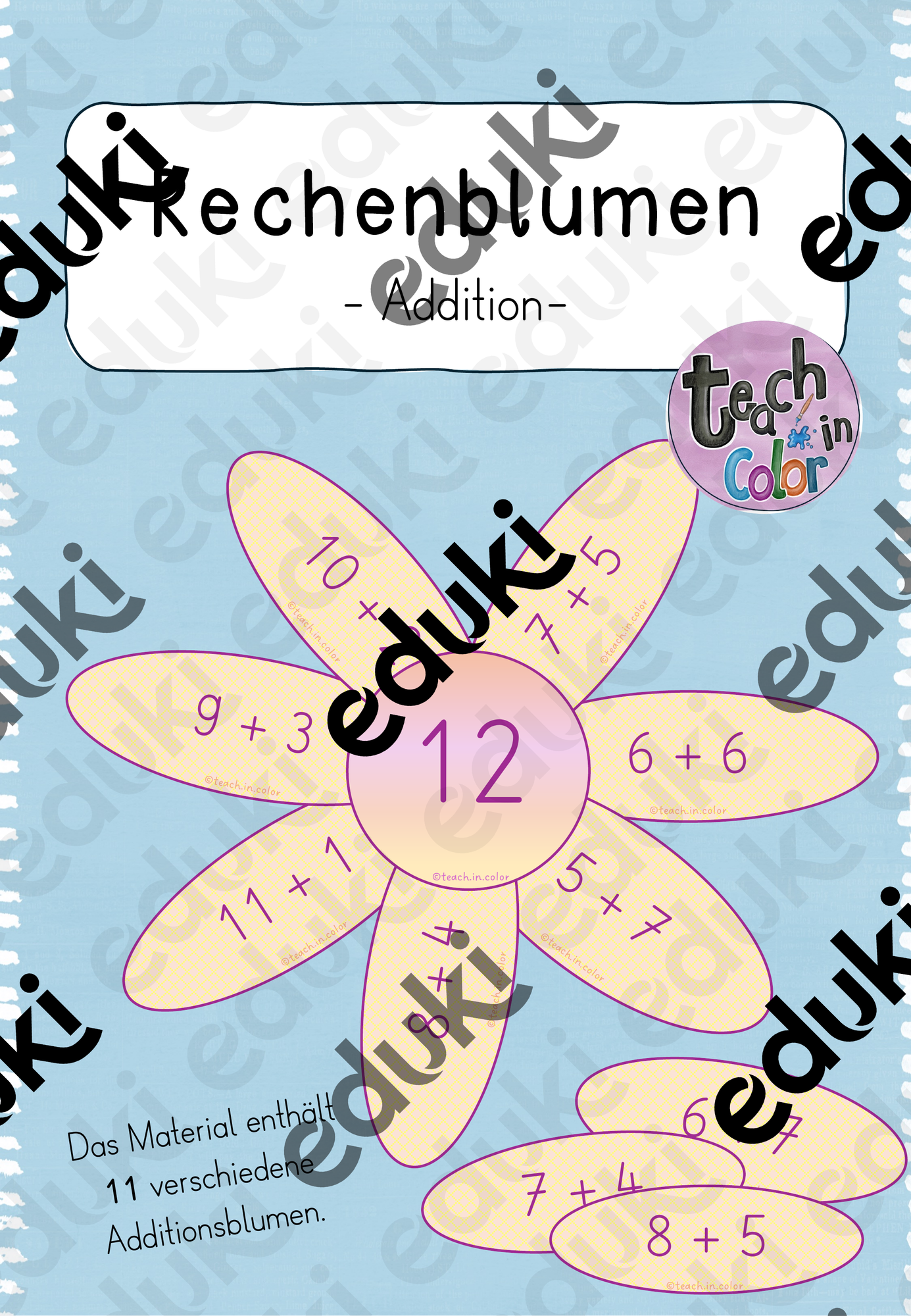 Rechenblumen - Addition - ZR 20 - Mathe – Unterrichtsmaterial im Fach ...