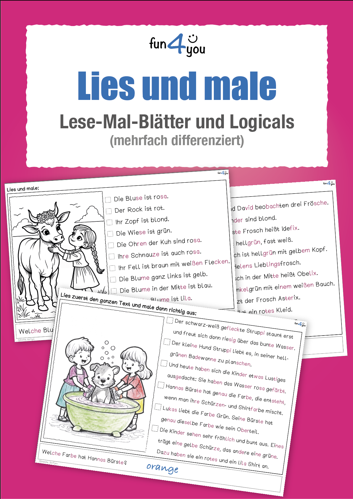 Lies und Male Blätter – Differenziertes Lese- und Malmaterial für ...