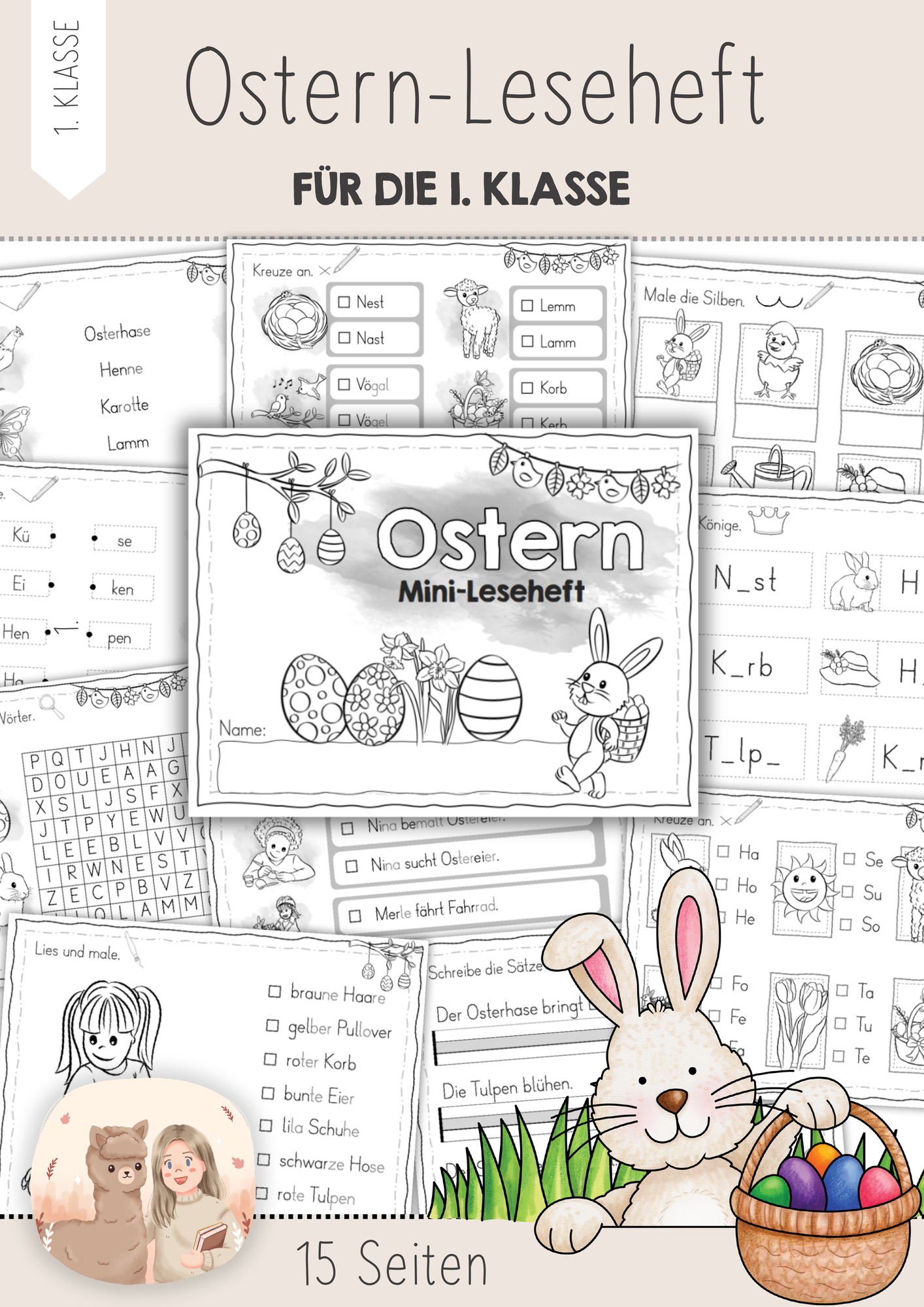 Ostern Lesen - Mini-Leseheft | Ostern Grundschule Klasse 1 ...