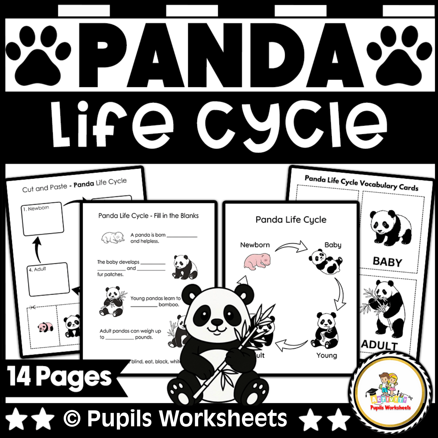 Panda Life Cycle Worksheets | Giant Panda Science Unit ...