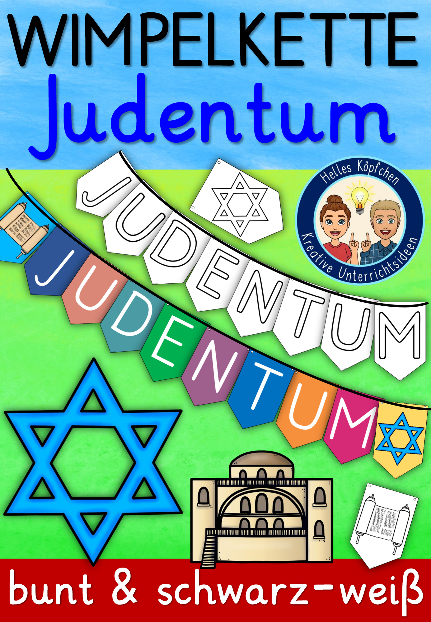 Judentum Grundschule - Wimpelkette zur Weltreligion ...