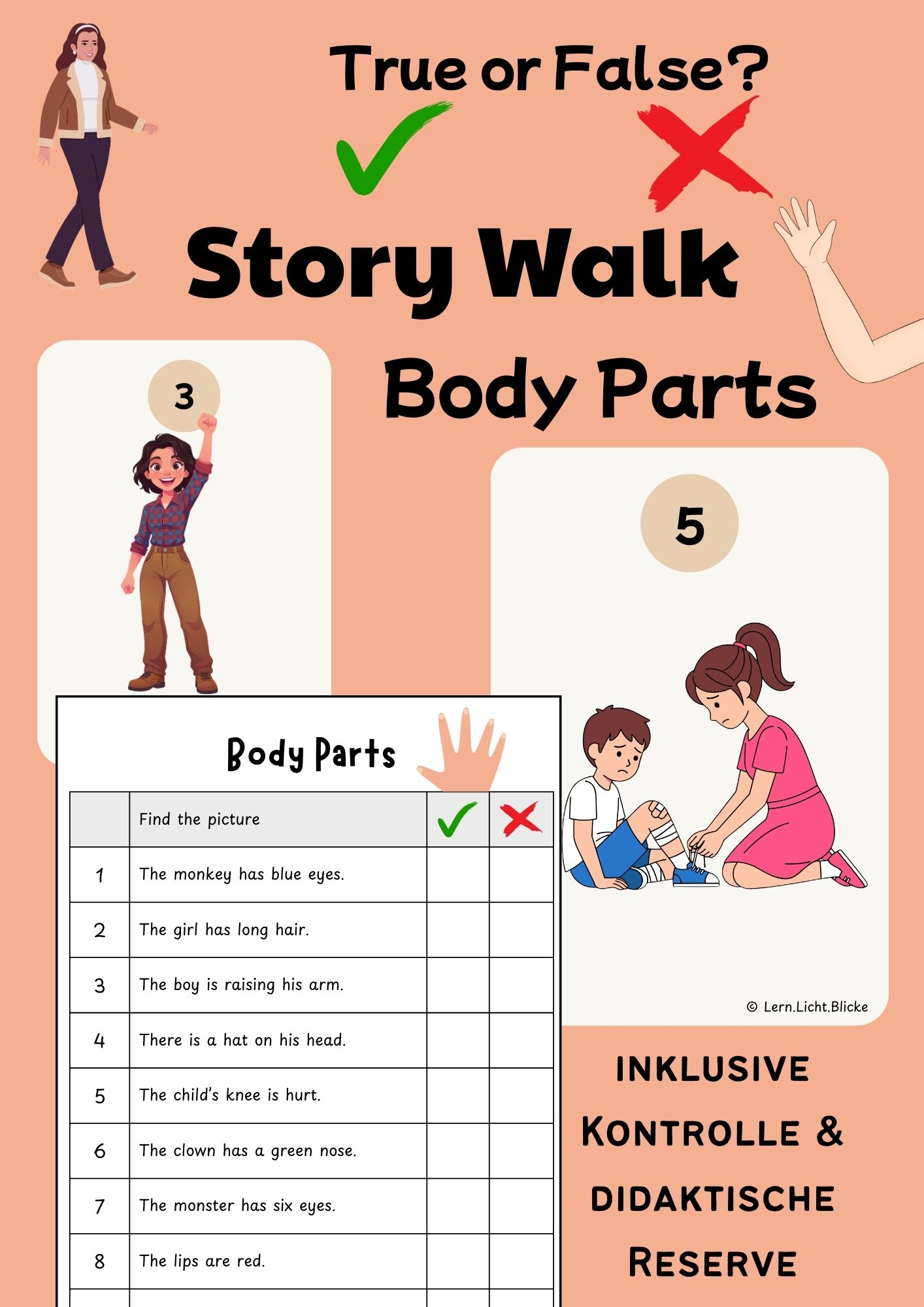 Story Walk Body Parts Lesespaziergang Englisch 4./5. Klasse ...