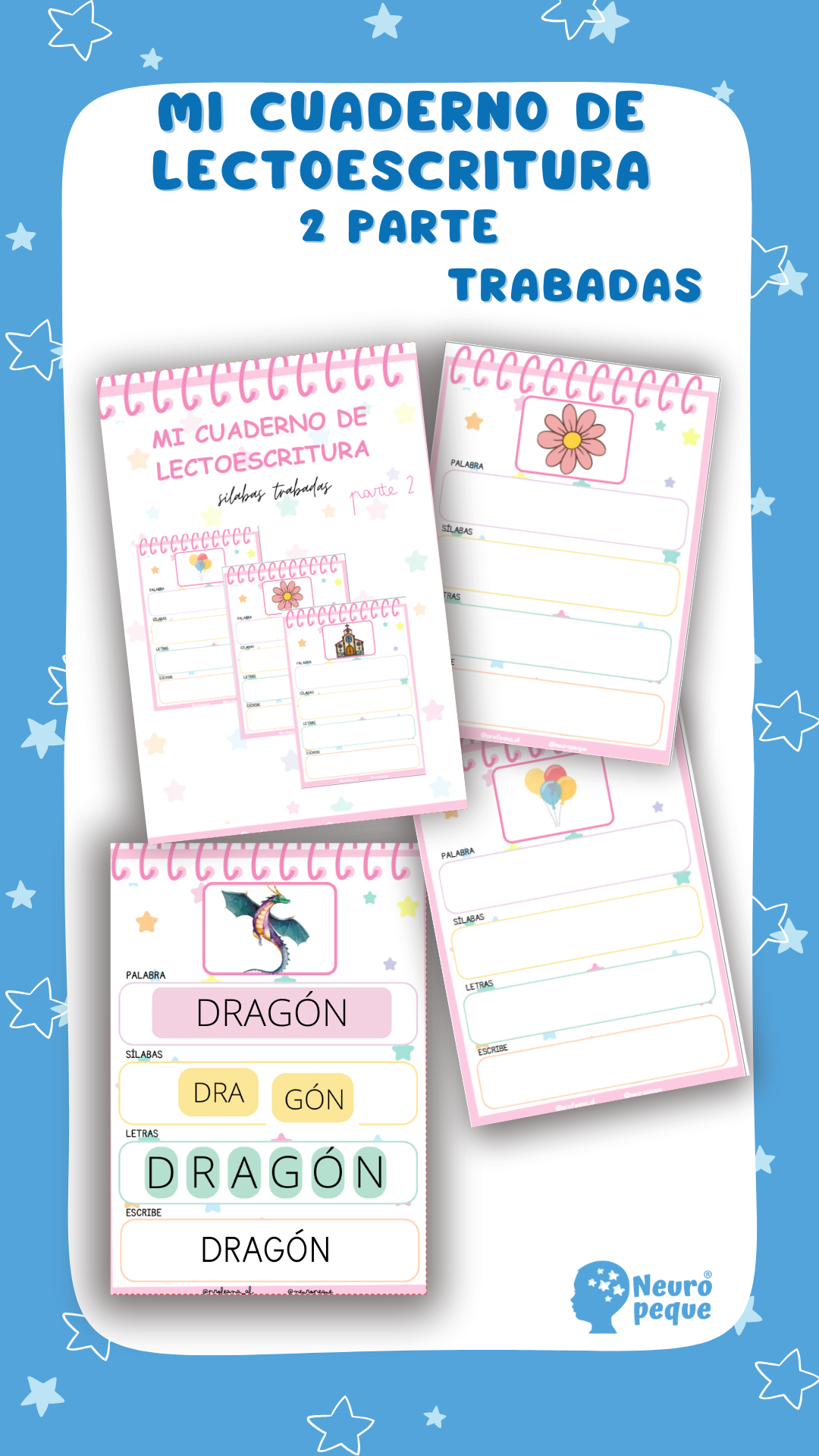 MI CUADERNO DE LECTOESCRITURA 2º PARTE (TRABADAS) - material didáctico ...