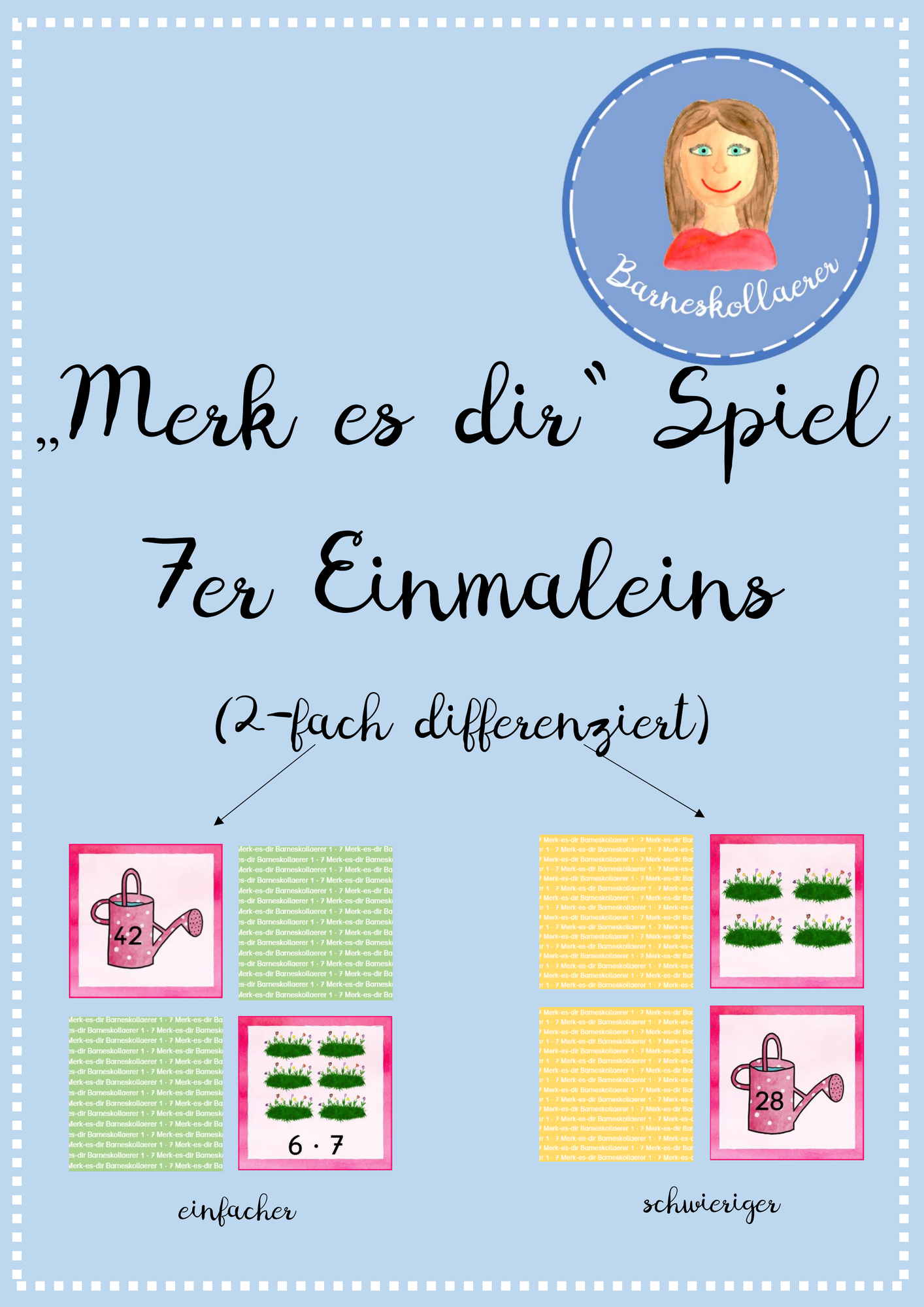 Merk es dir Spiel zur 7er Reihe kleines 1mal1 – Unterrichtsmaterial im ...