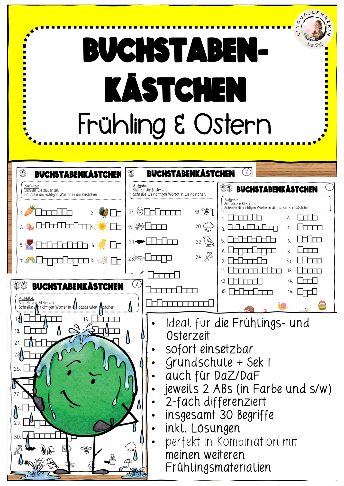 Buchstabenkästchen Frühling Ostern Wortschatz Deutsch DaZ ...