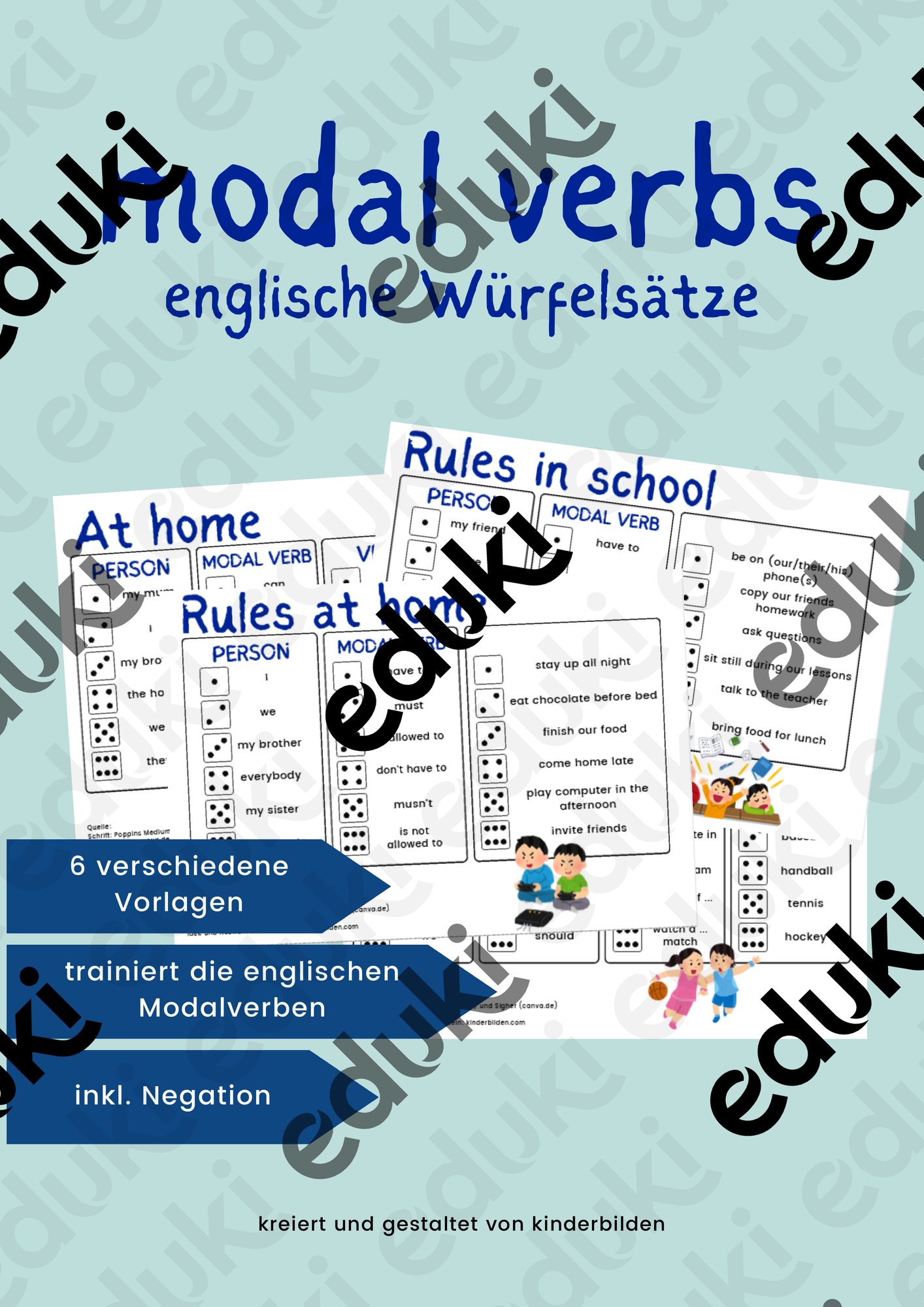 Englisch: Modalverben (Würfelvorlage) – Unterrichtsmaterial im Fach ...