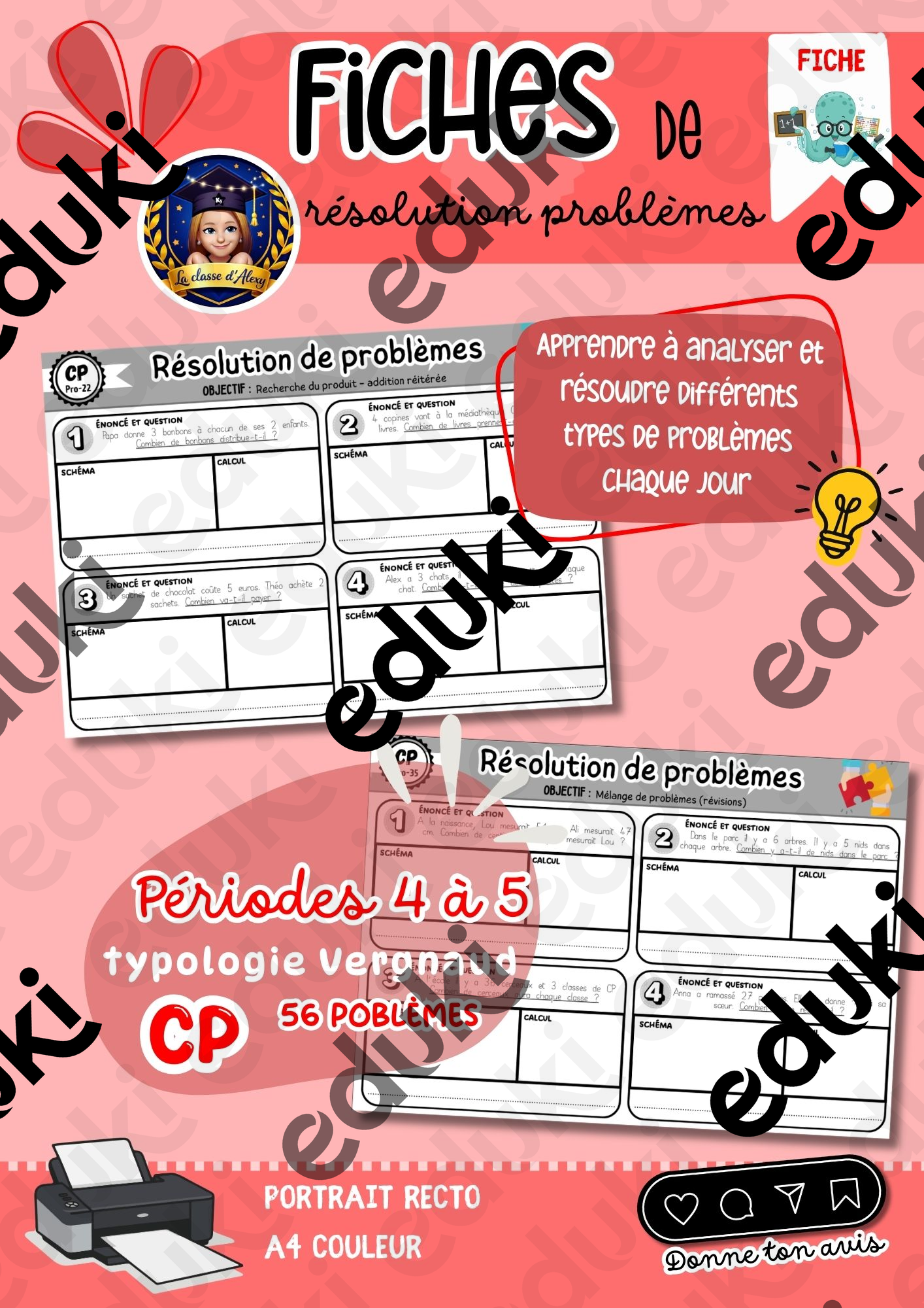 Fiches résolution de problèmes CP P4 à P5 - Ressource pédagogique pour ...