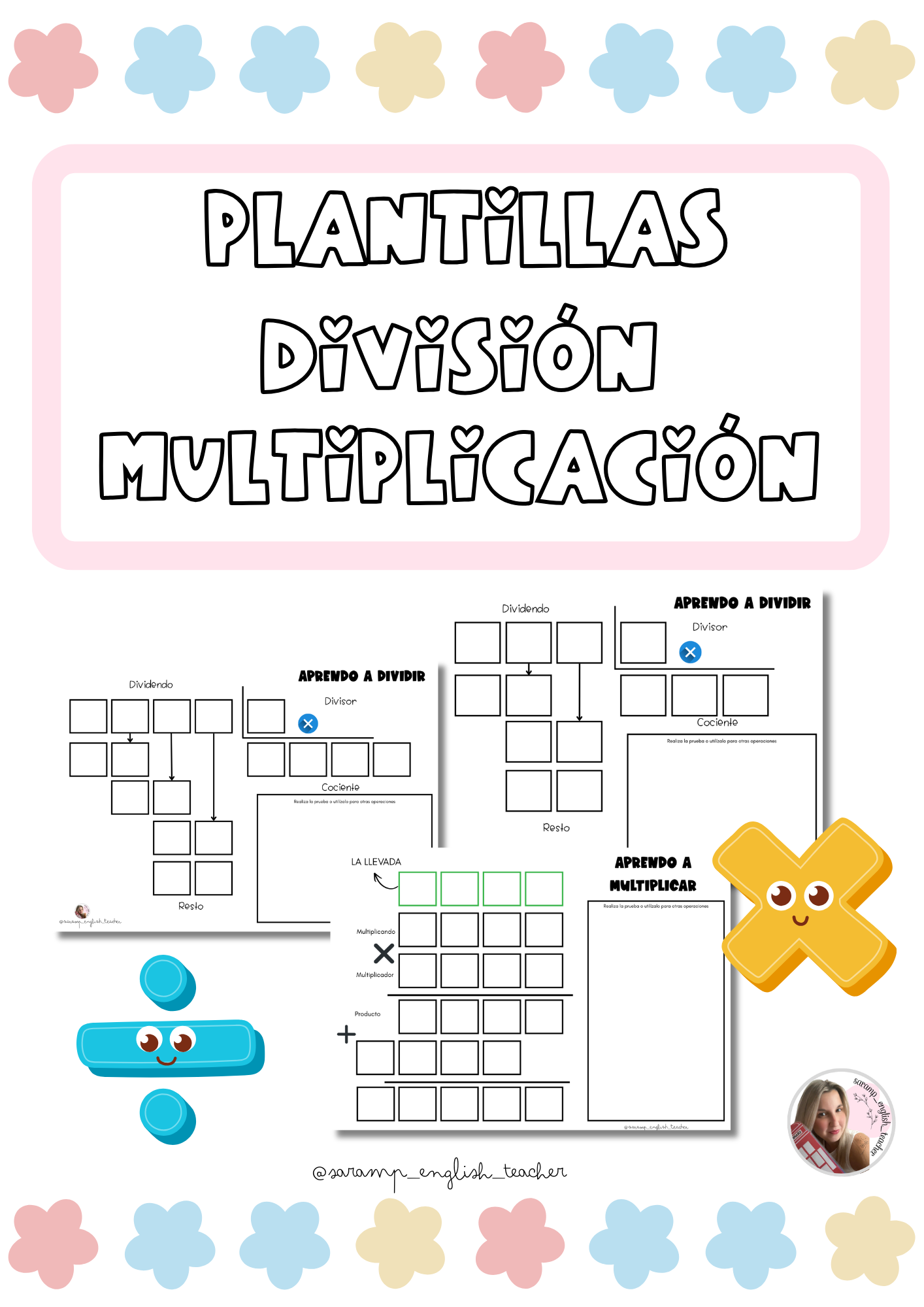 APRENDO A MULTIPLICAR Y DIVIDIR (PLANTILLAS) - material de la siguiente ...