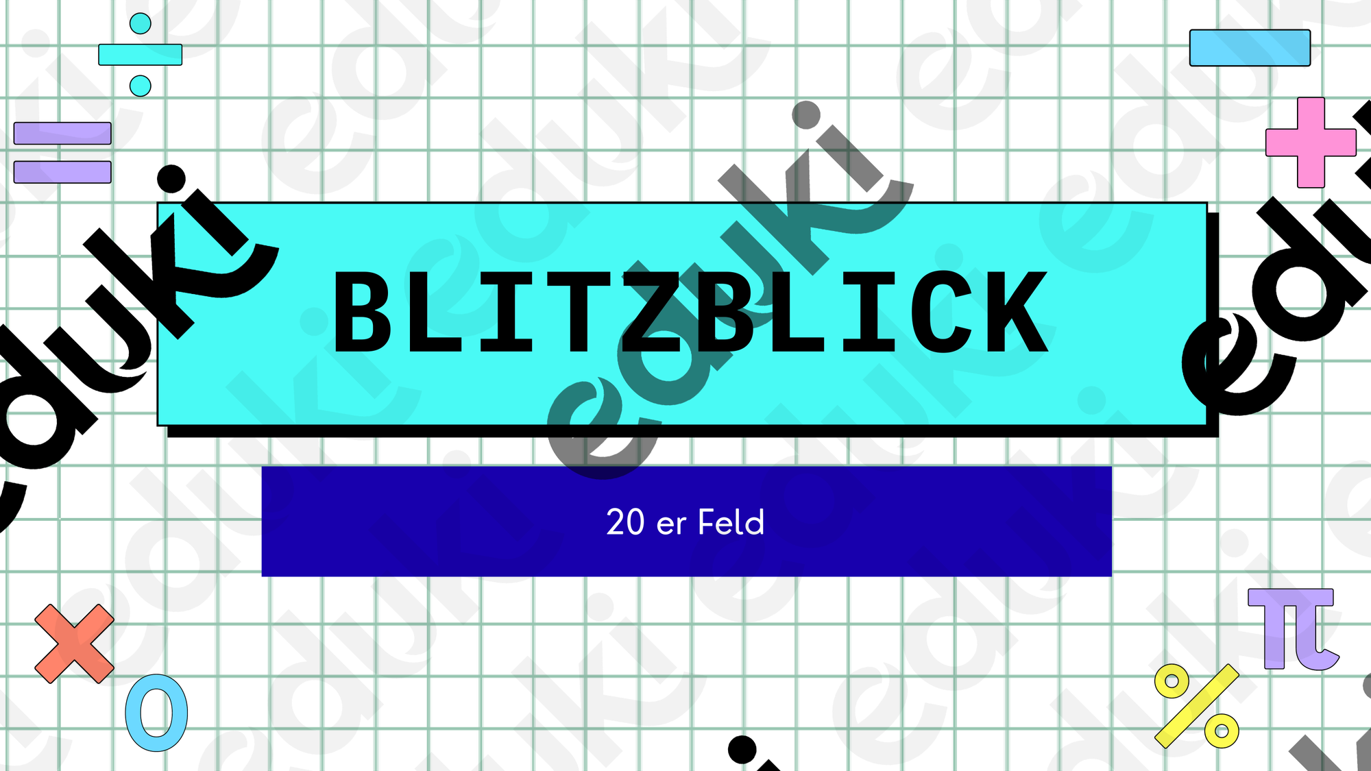 Digitales Tafelbild : Blitzblick 20er Feld – Unterrichtsmaterial im ...