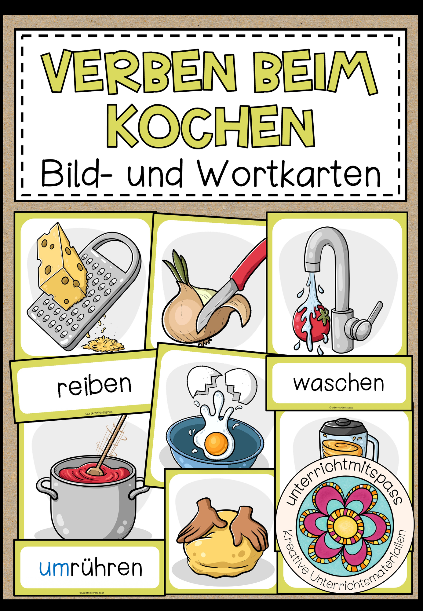 Verben beim Kochen - Bild- und Wortkarten – Unterrichtsmaterial in den ...