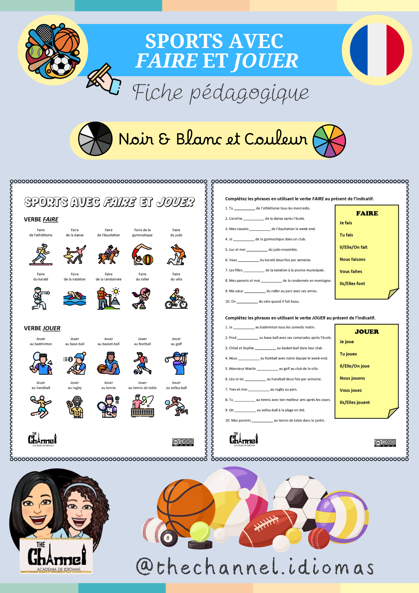 SPORTS AVEC « FAIRE » ET « JOUER » – Fiche de conjugaison ...