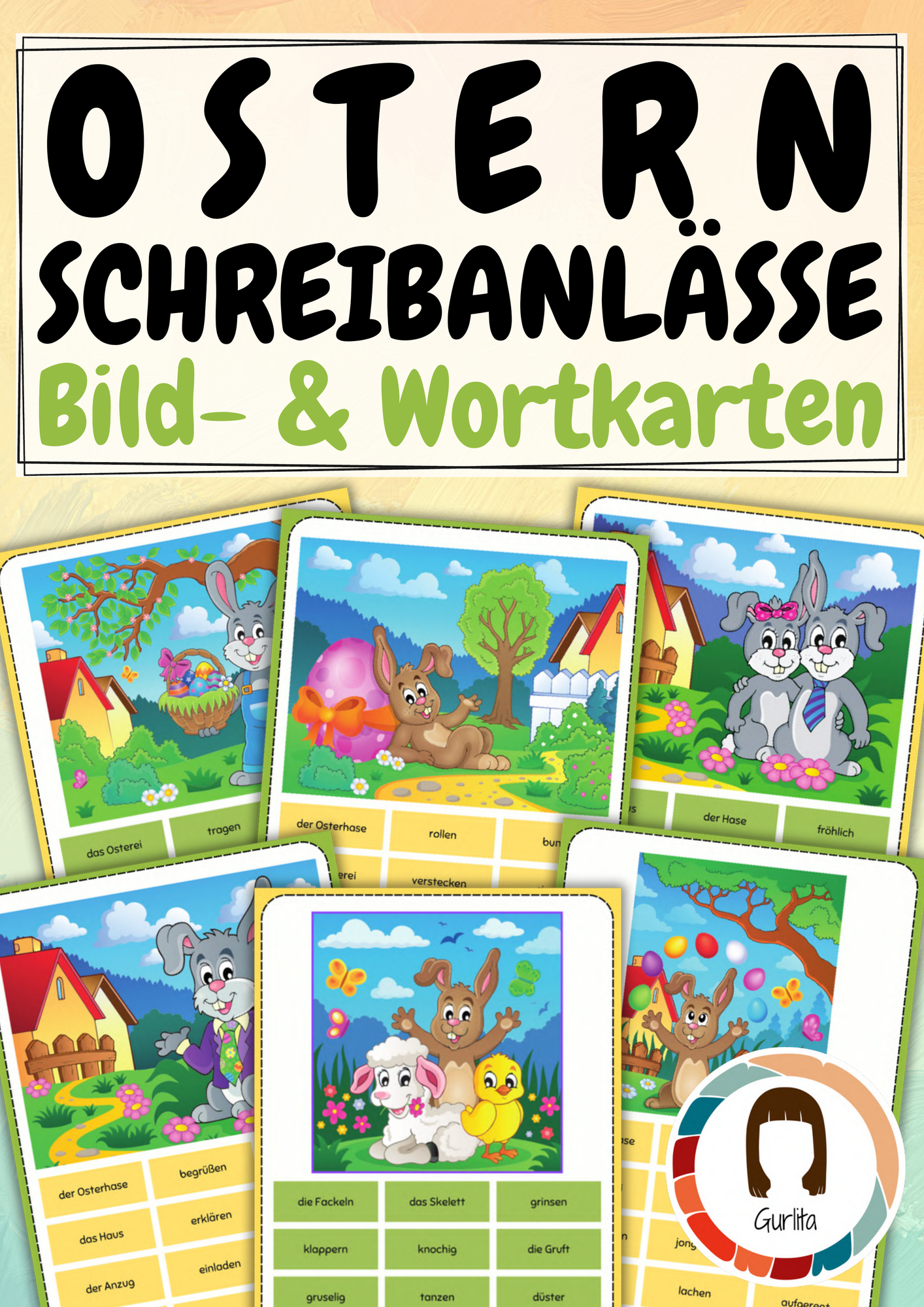 Ostern Schreiben mit Bild- und Wortschatzkarten | Schreibimpuls ...