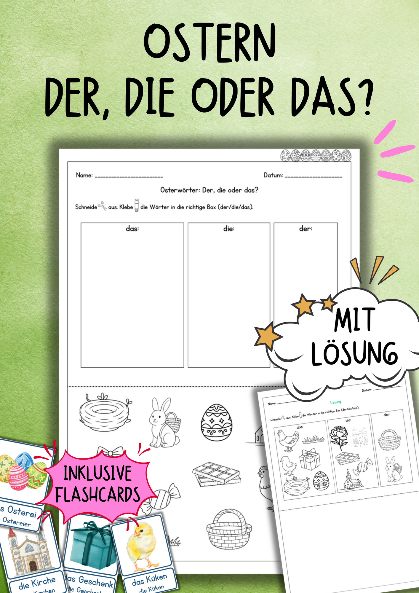 DaZ/DaF/Deutsch - Ostern - Artikel (Arbeitsblatt) – Unterrichtsmaterial ...