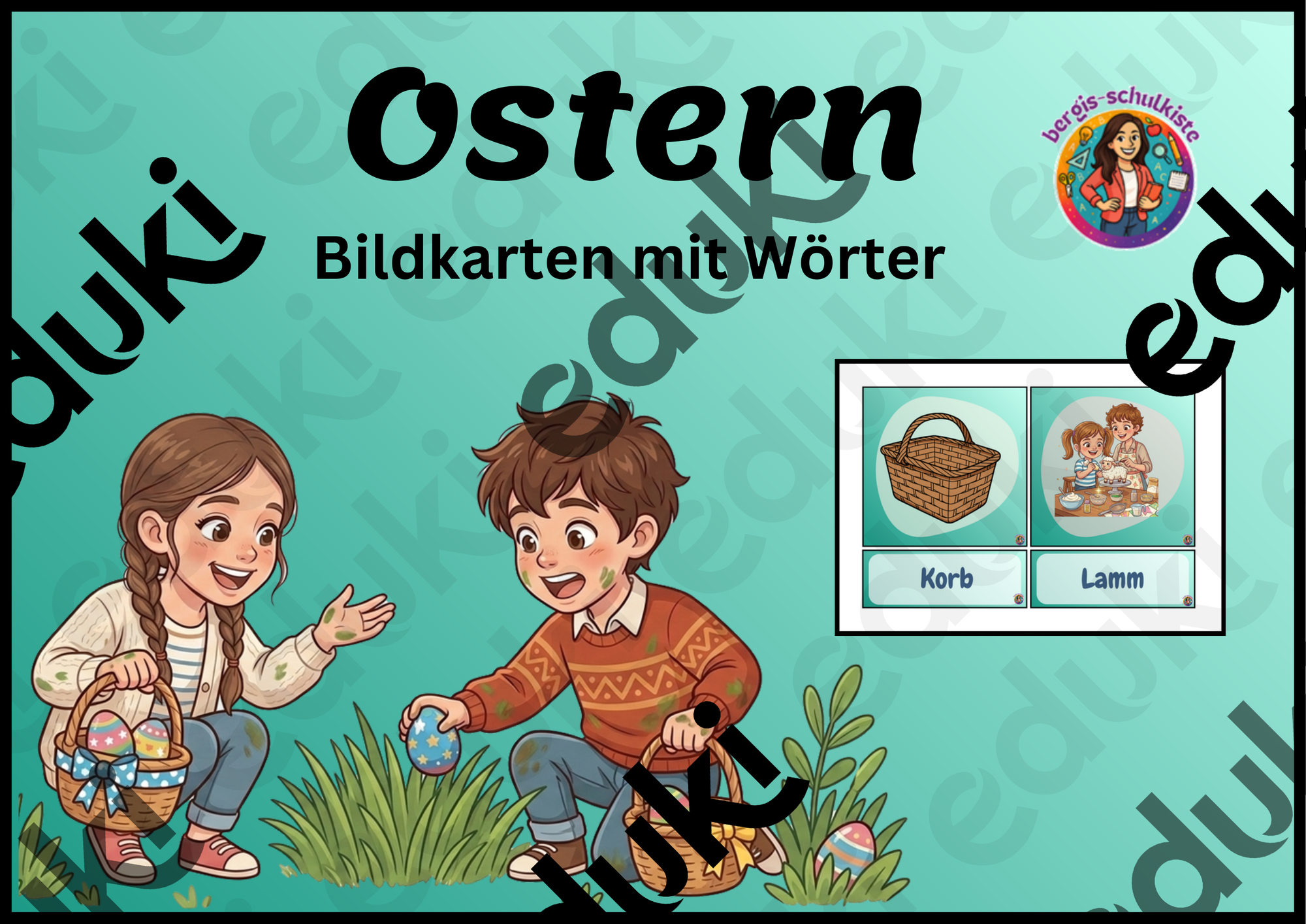 Ostern - Bildkarten mit Wörter – Unterrichtsmaterial im Fach Deutsch