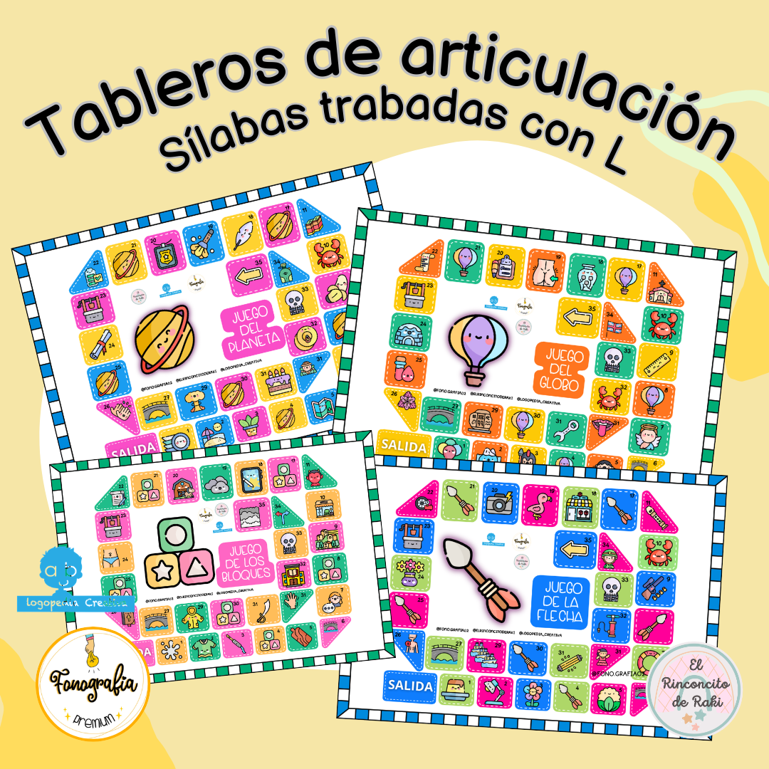 Super tablero de Articulación- Sílabas trabadas con L - material ...