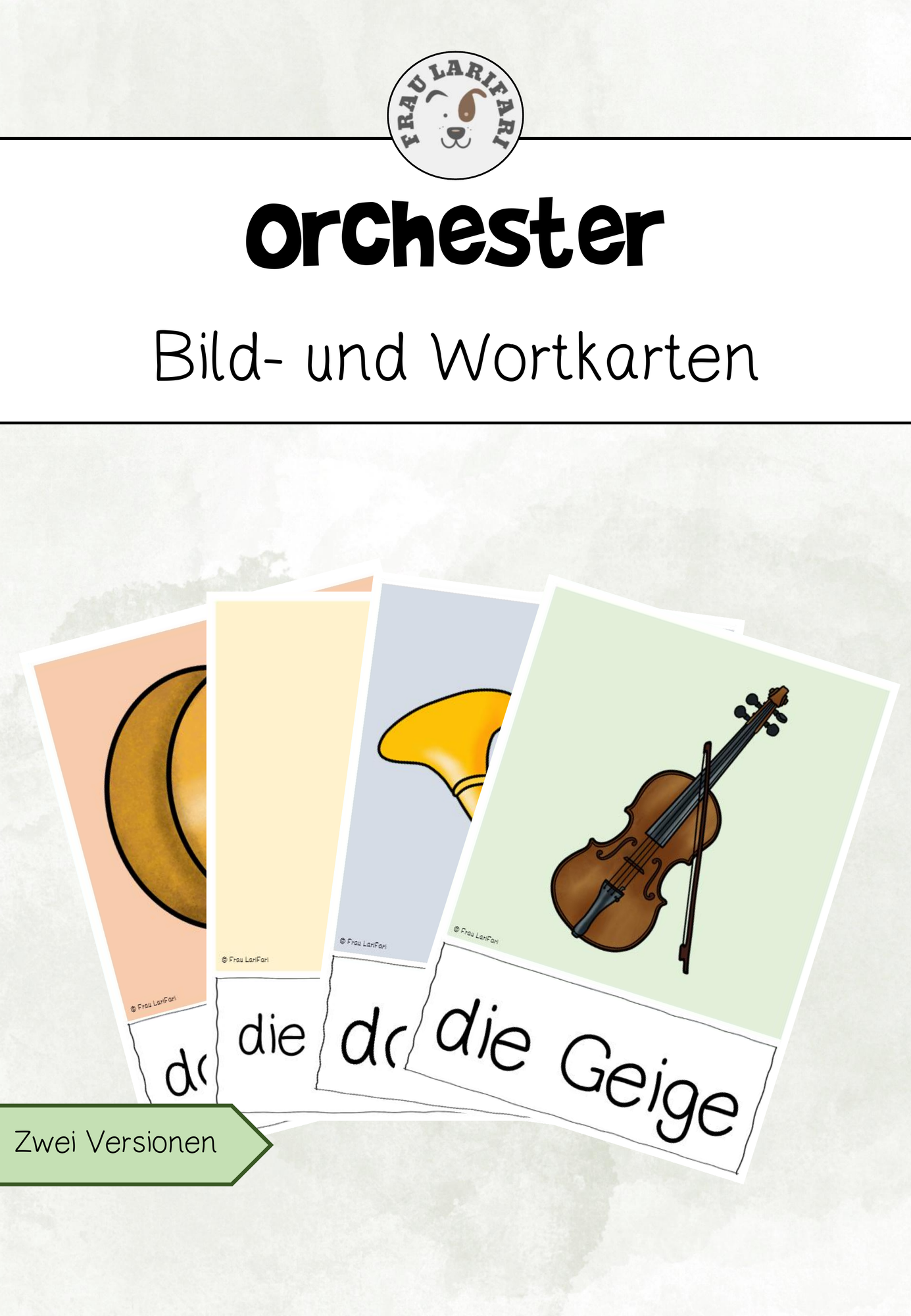 Das Orchester Bildkarten und Wortkarten – Unterrichtsmaterial im Fach Musik