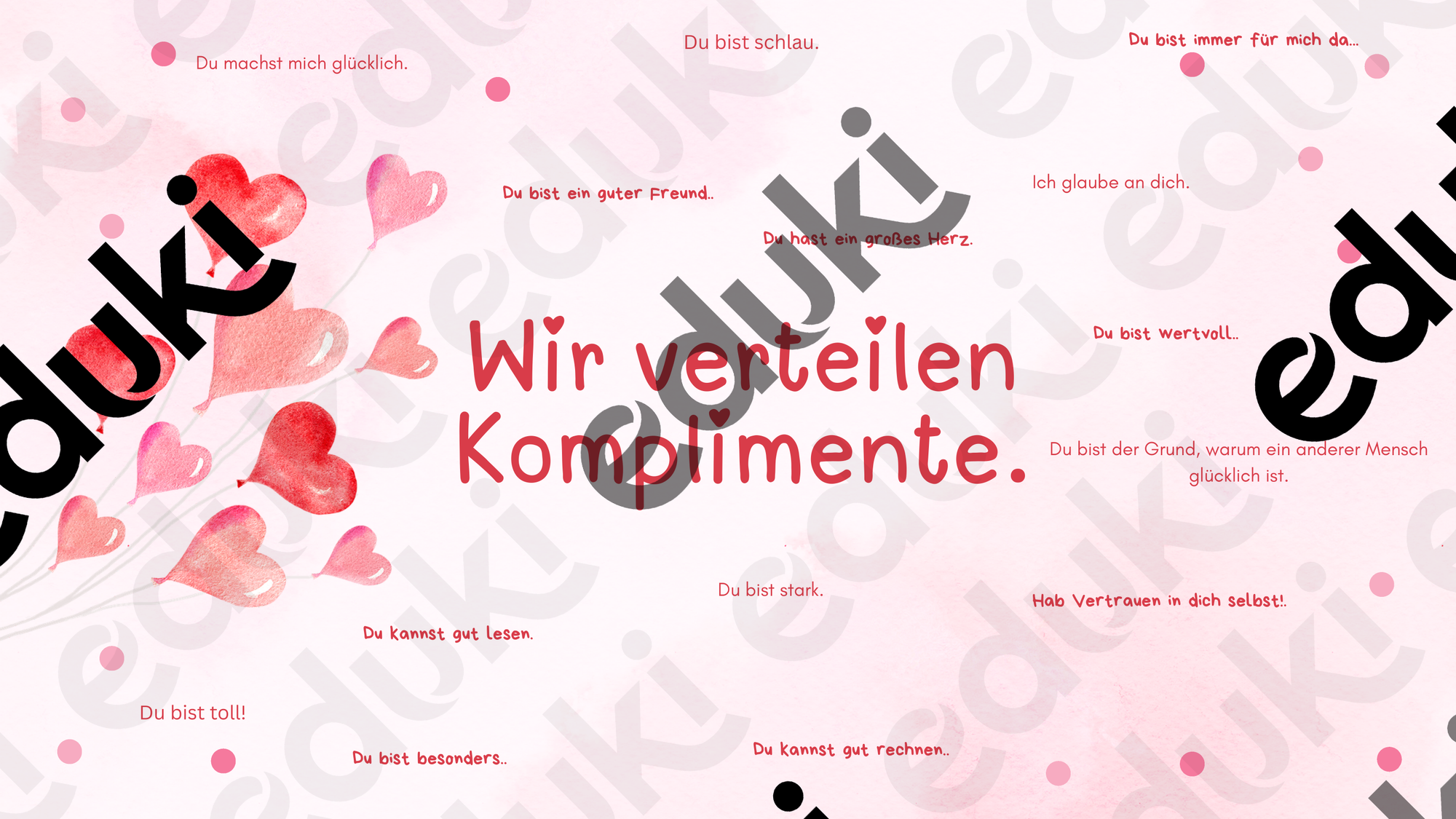 Wir verteilen Komplimente – Unterrichtsmaterial im Fach Deutsch