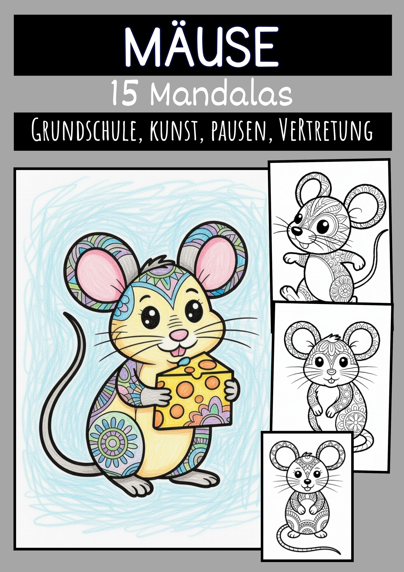 Mandalas Maus Ausmalvorlagen für Klassen 1 bis 6 – Unterrichtsmaterial ...