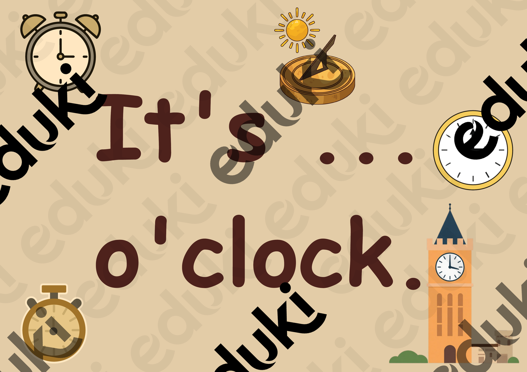 Time: It`s ... o`clock. Uhrzeiten in Englisch – Unterrichtsmaterial im ...