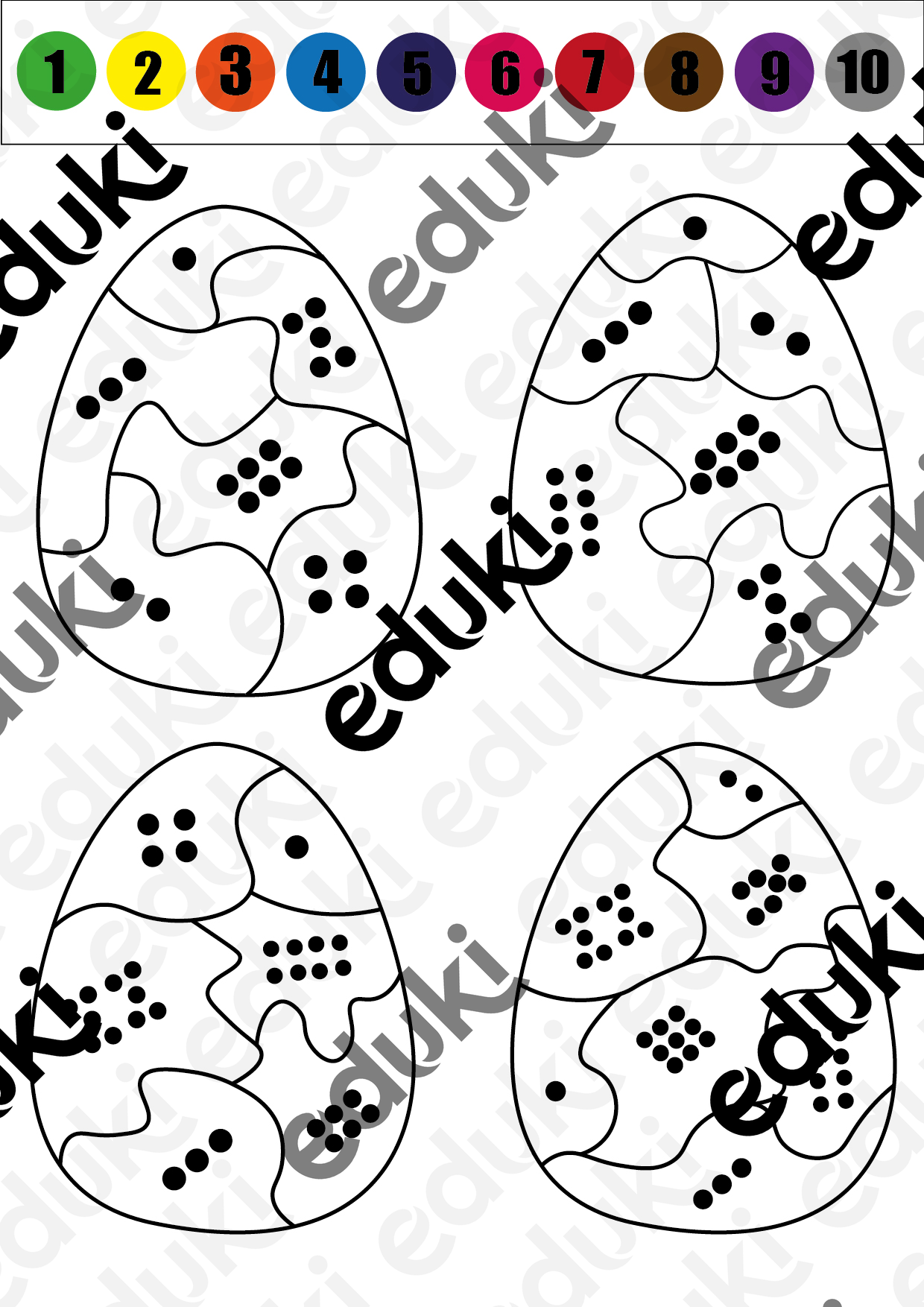 Huevo de Pascua: colorea por números - material de la siguiente ...