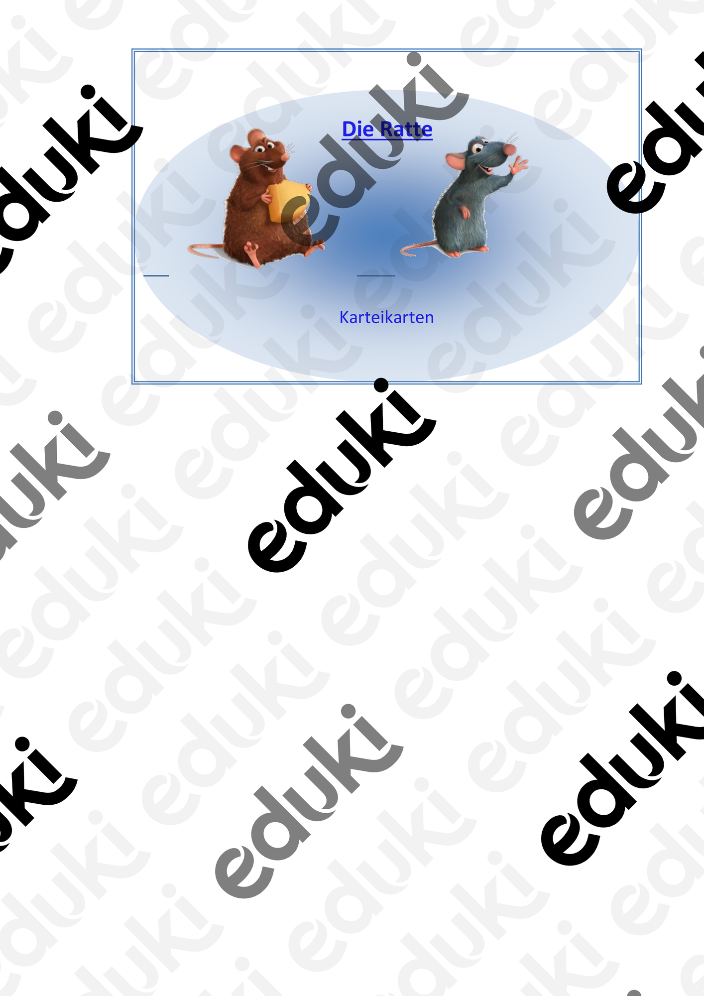 Projekt Ratte – Unterrichtsmaterial im Fach Sachunterricht
