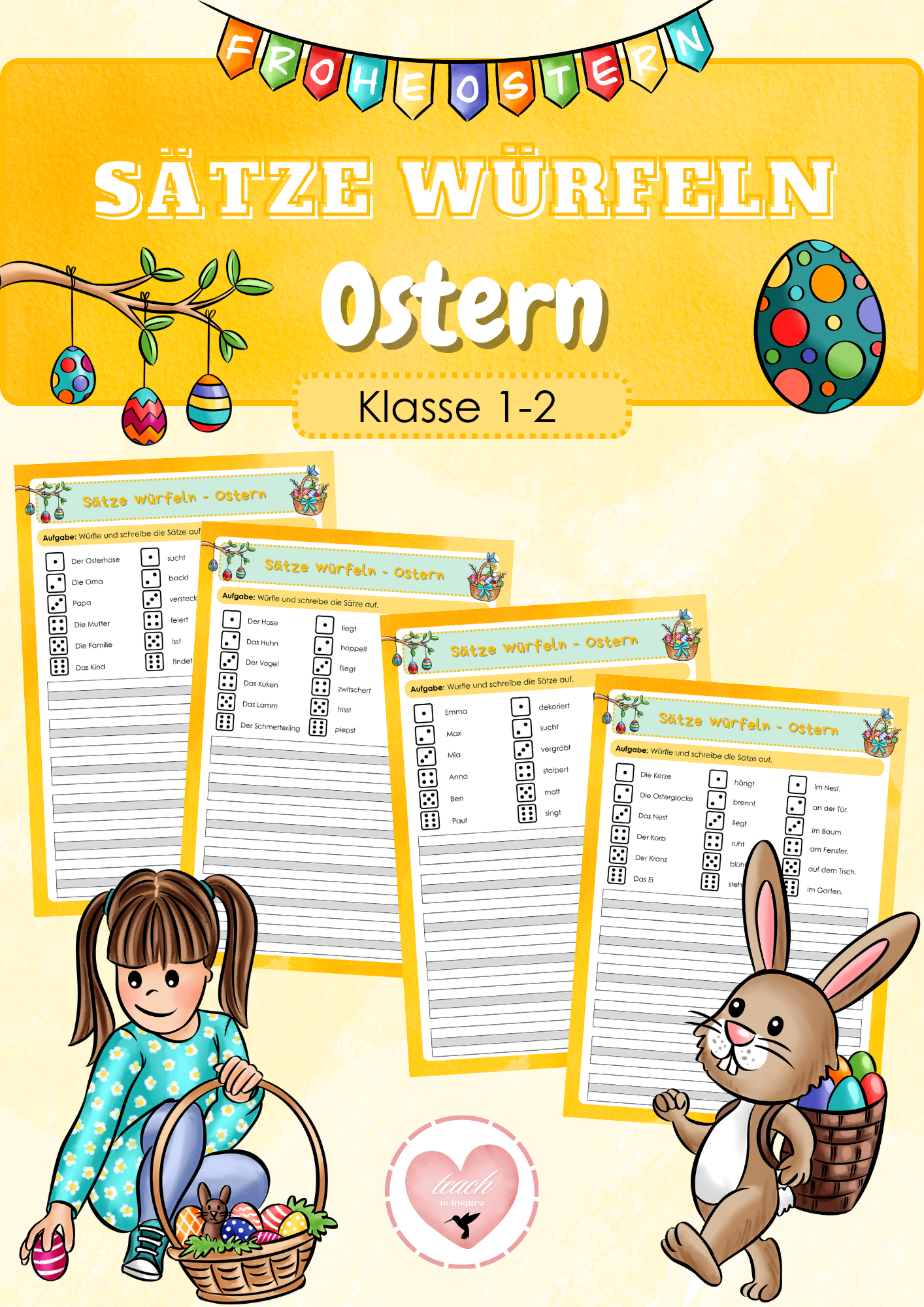 Sätze würfeln - Ostern (Klasse 1-2) – Unterrichtsmaterial in den ...