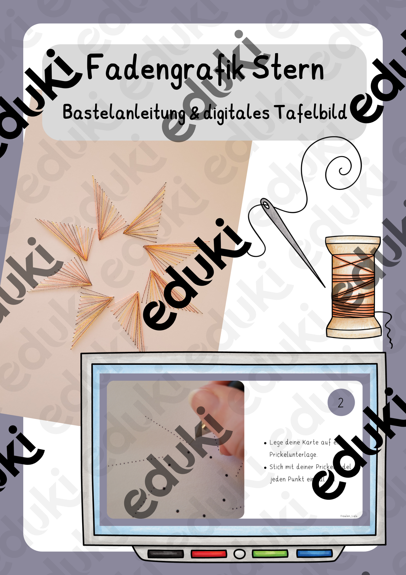 Fadengrafik Stern - Bastelanleitung und digitales Tafelbild ...