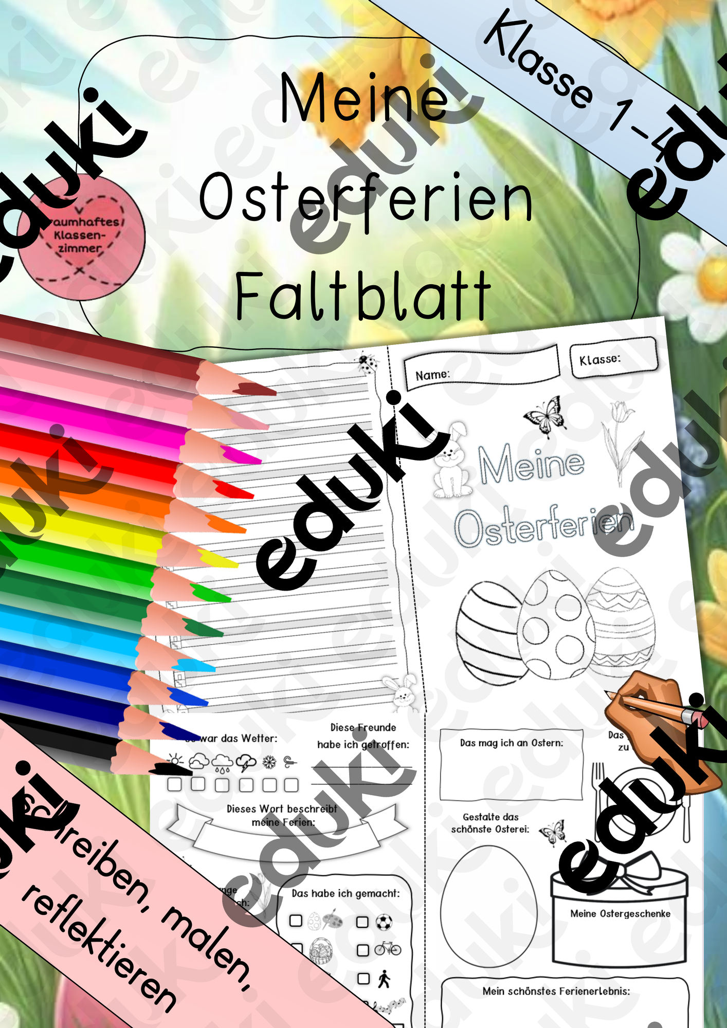 Meine Osterferien Faltblatt - reflektieren, schreiben, gestalten ...