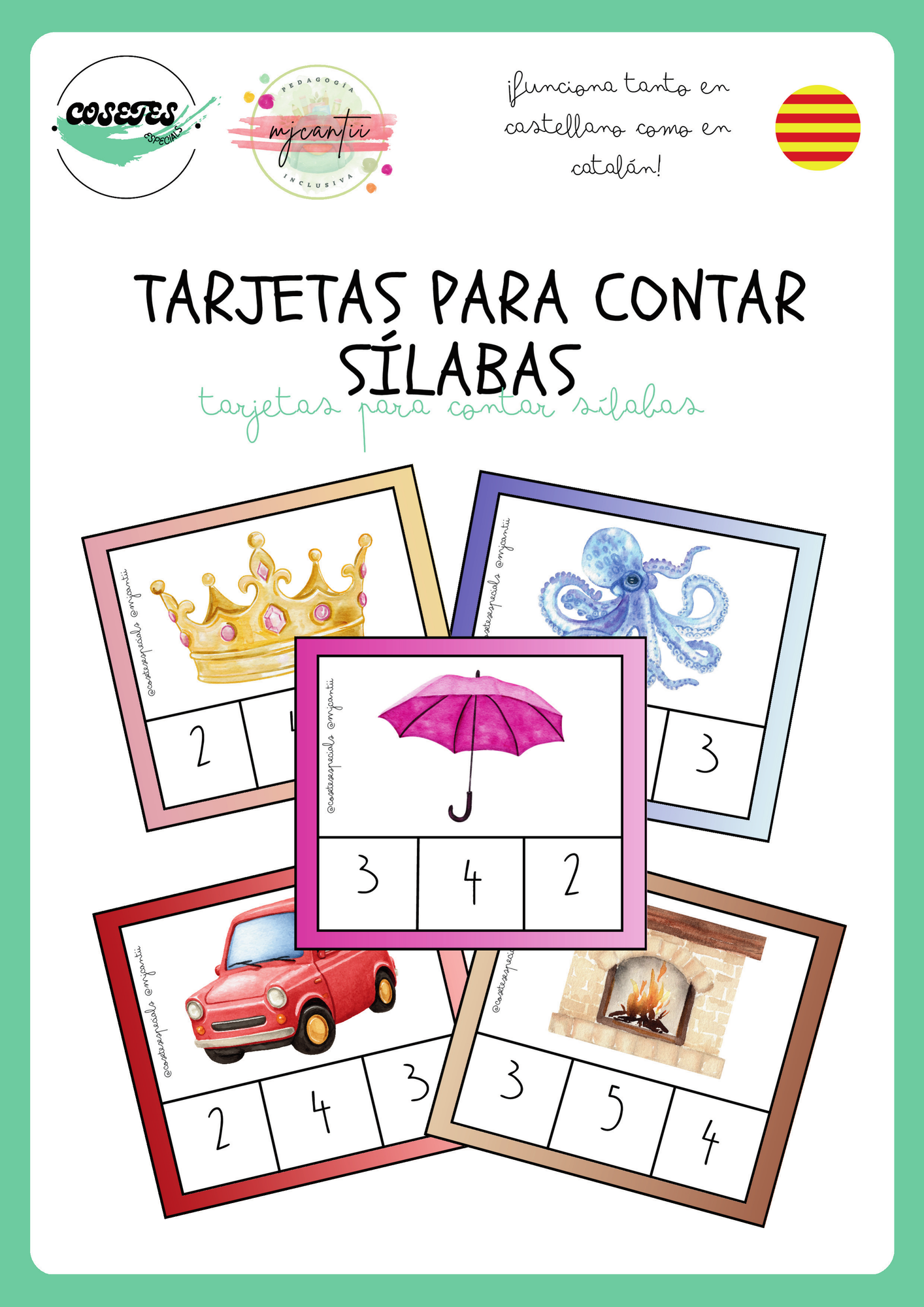 TARJETAS PARA CONTAR SÍLABAS - material didáctico de las asignaturas ...