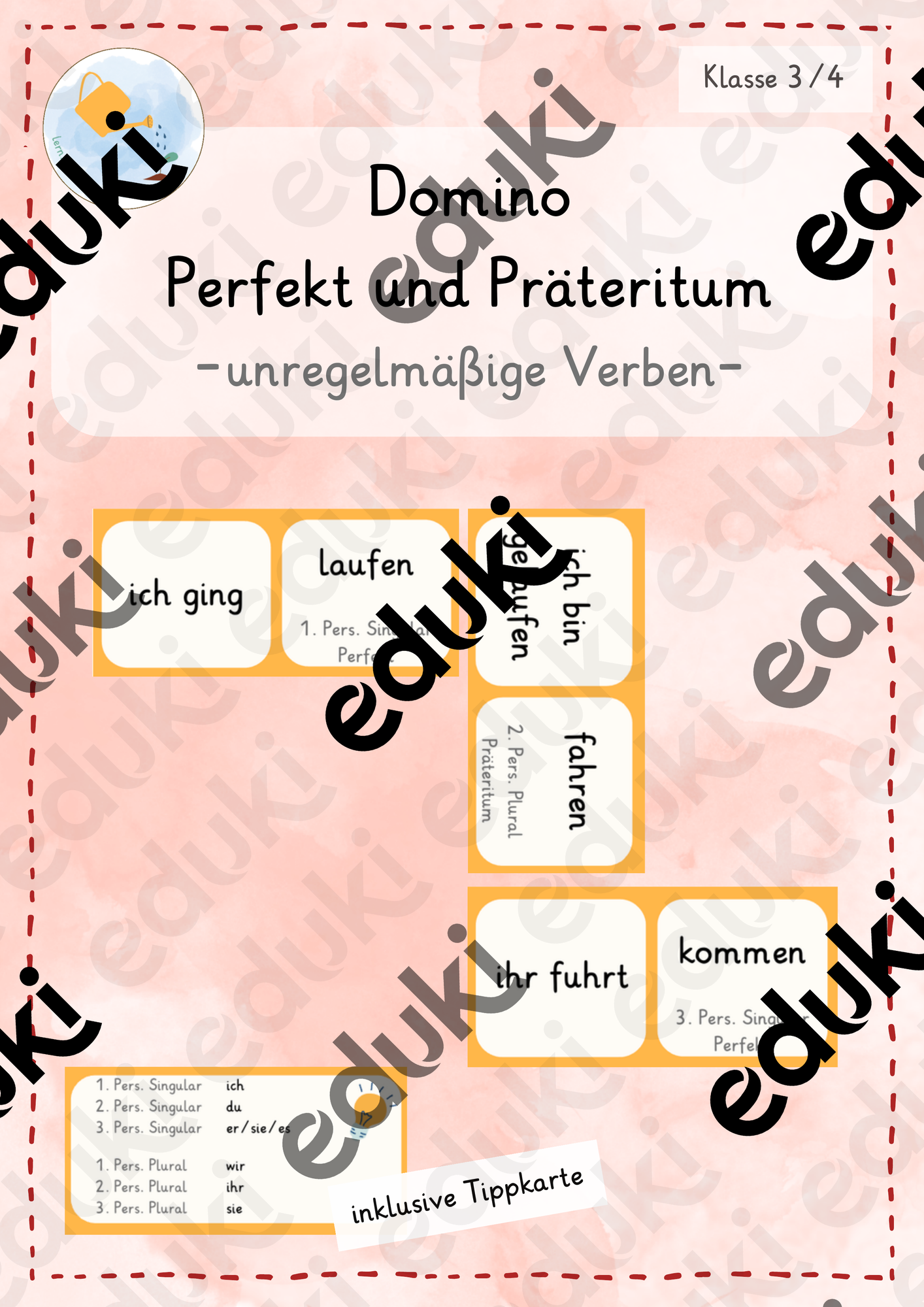 Domino - Perfekt, Präteritum - unregelmäßige Verben ...