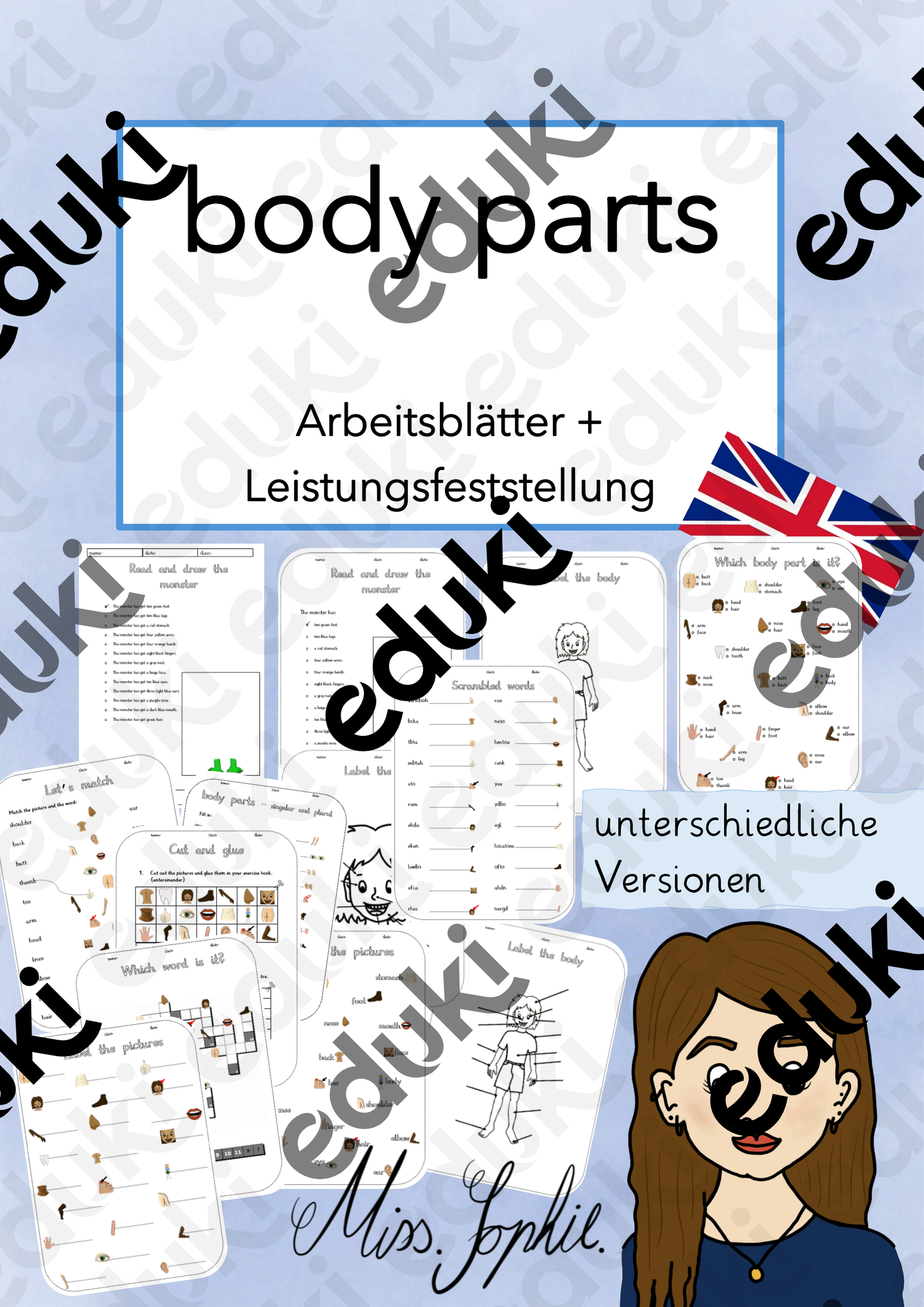 body parts_Arbeitsblätter und Leistungsfeststellungen ...