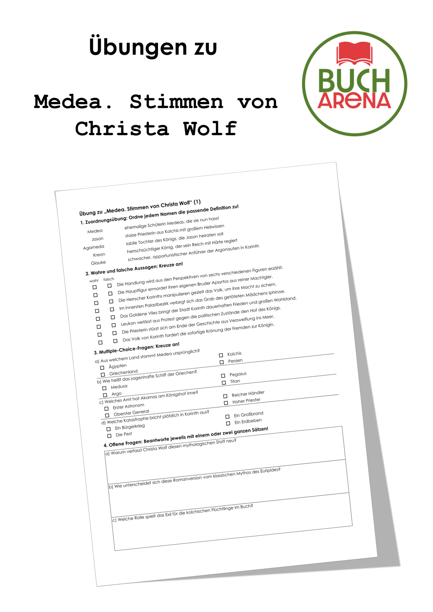 Übungen zu "Medea. Stimmen von Christa Wolf" – Unterrichtsmaterial im ...