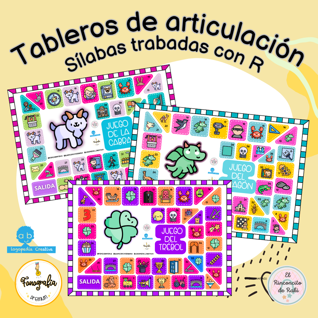 Super tableros de articulación - Sílabas trabadas con R - material ...