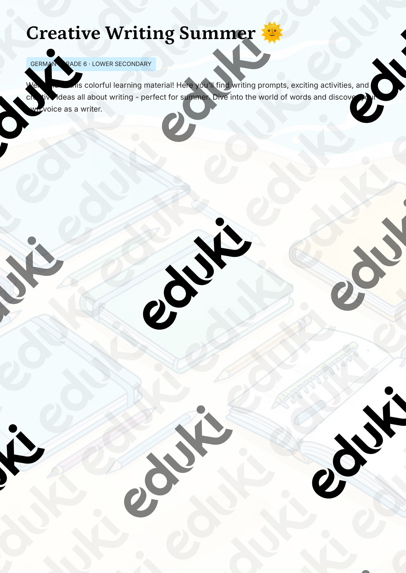 Creative Writing Summer (Grade 6) | Complete Writing Unit with 4 ...