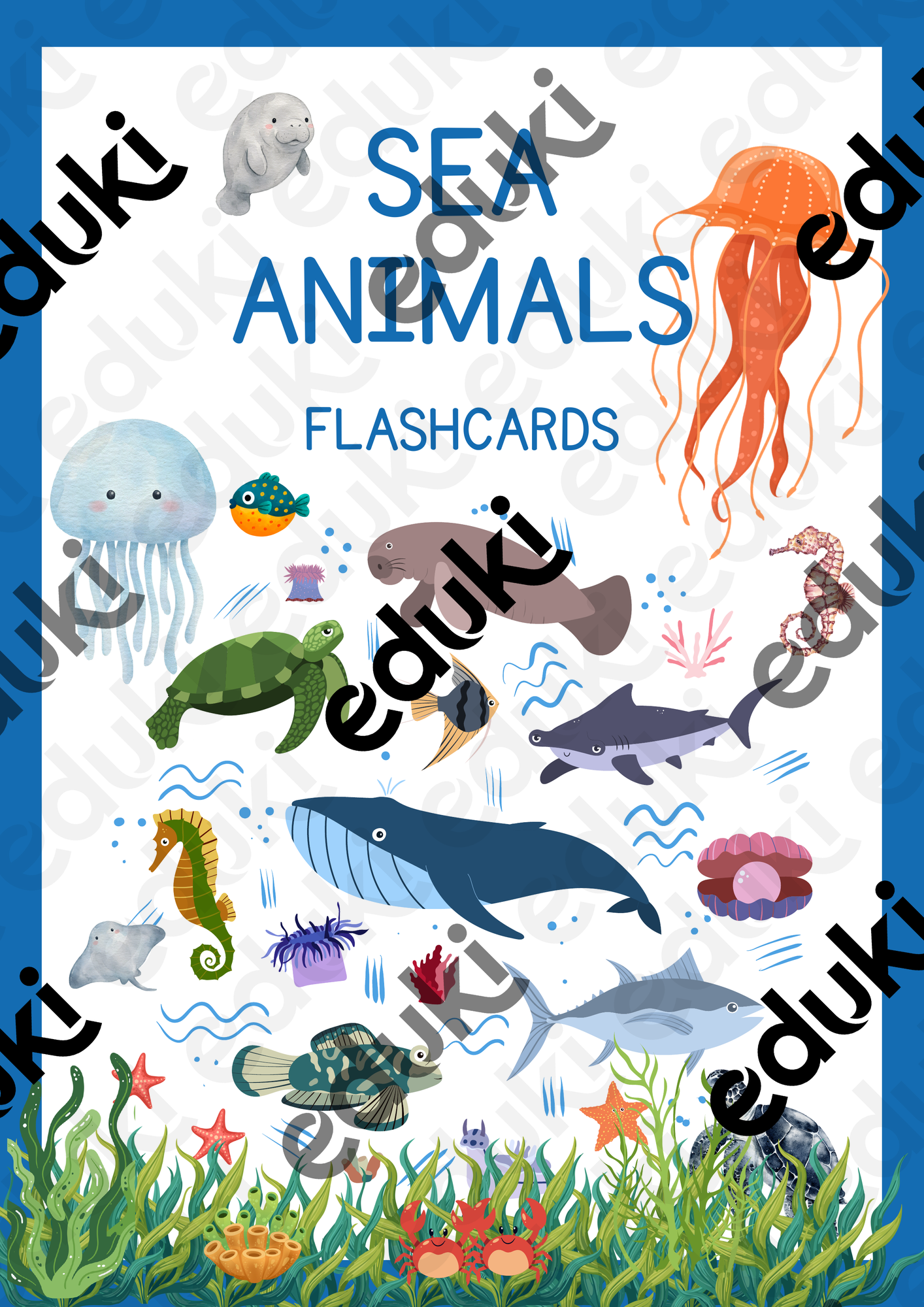 Flashcards - Sea animals Lernkarten/Bildkarten – Unterrichtsmaterial im ...