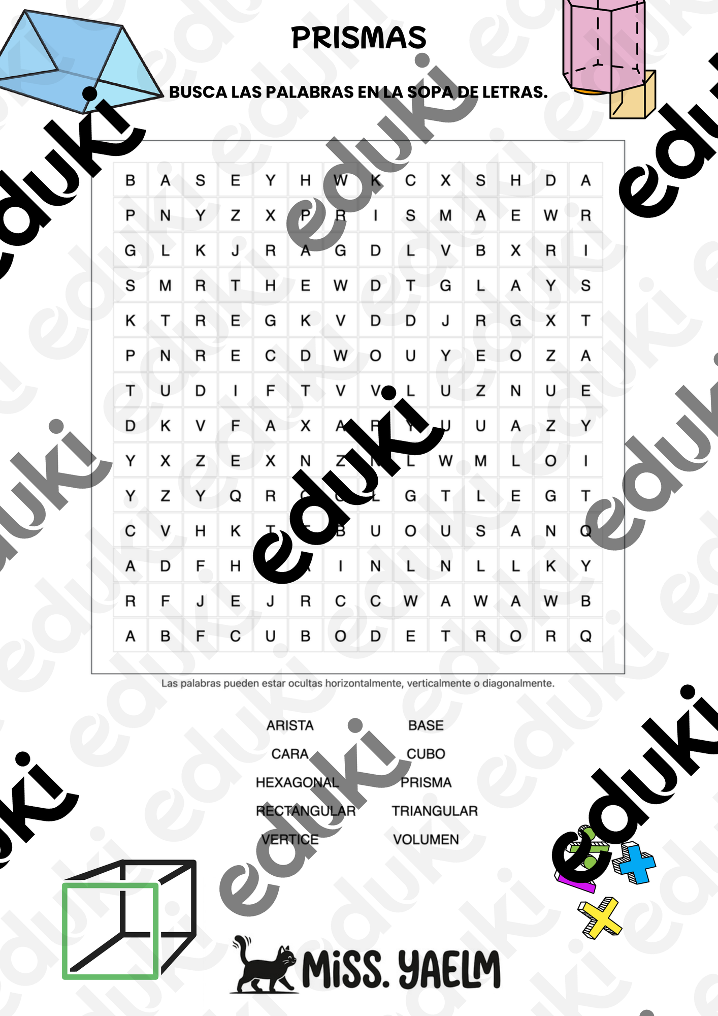 SOPA DE LETRAS PRIMAS - material de la siguiente asignatura Matemáticas