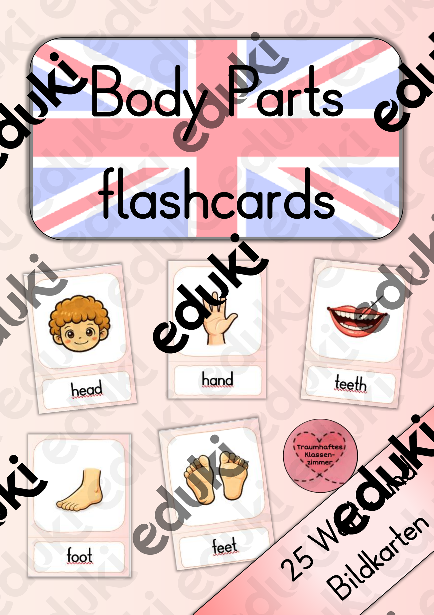 Body Parts Flashcards – Wortschatztraining Englisch ...