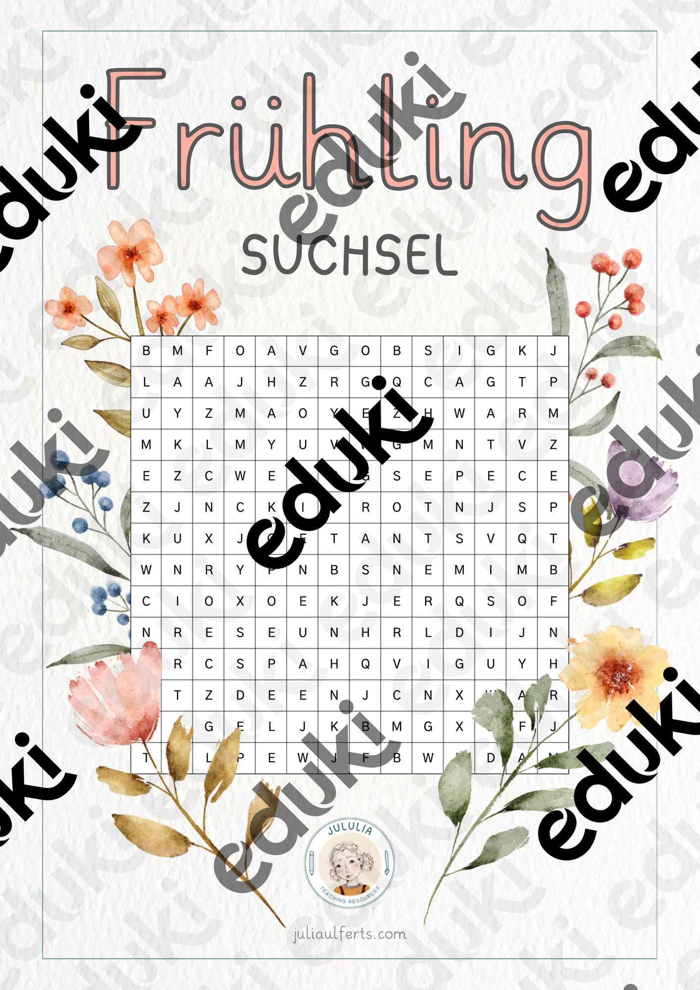 Freebie: Frühlings-Suchsel - Wortsuchrätsel inkl. Lösung ...