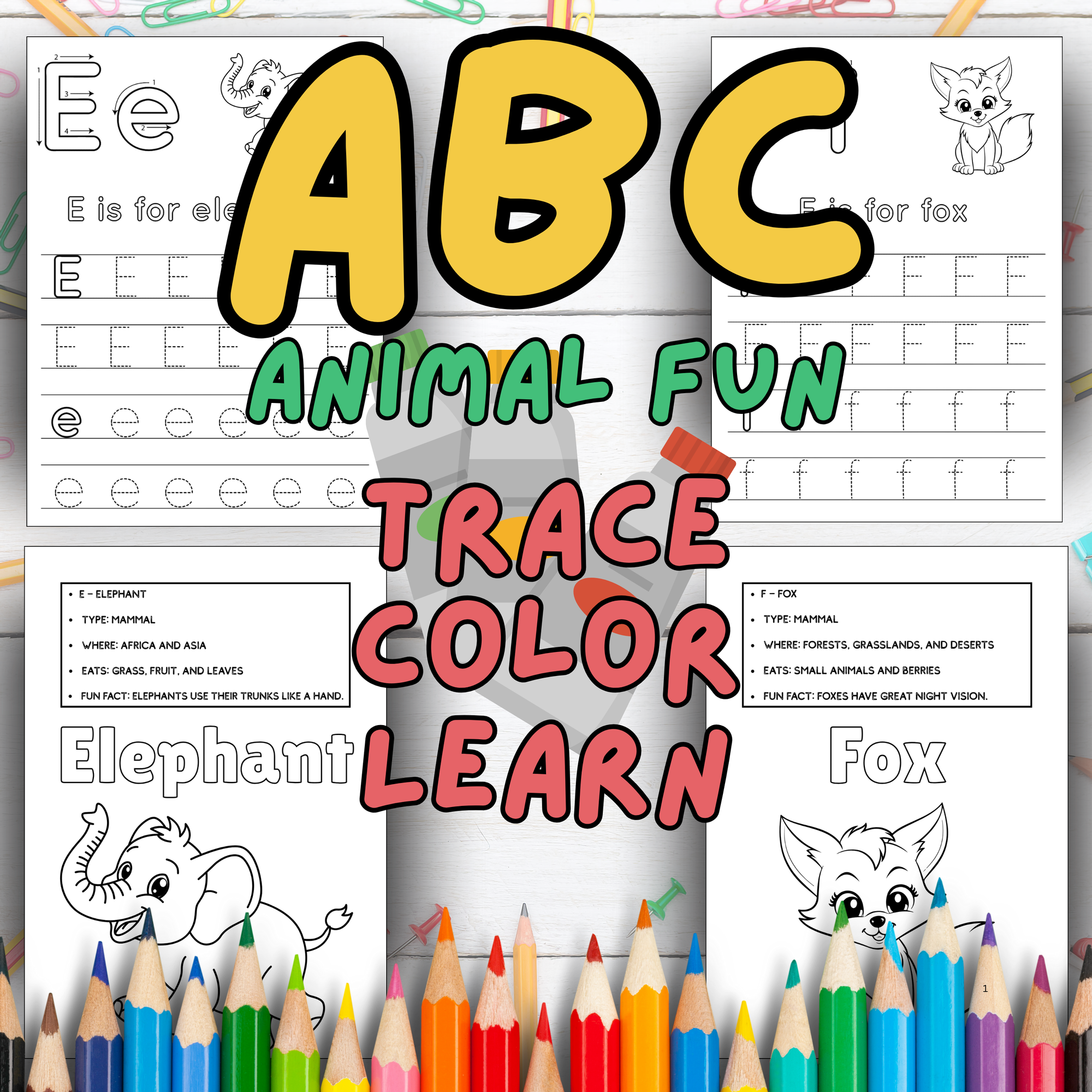 Animal Alphabet Worksheets for Kids - Ressource pédagogique pour ton ...