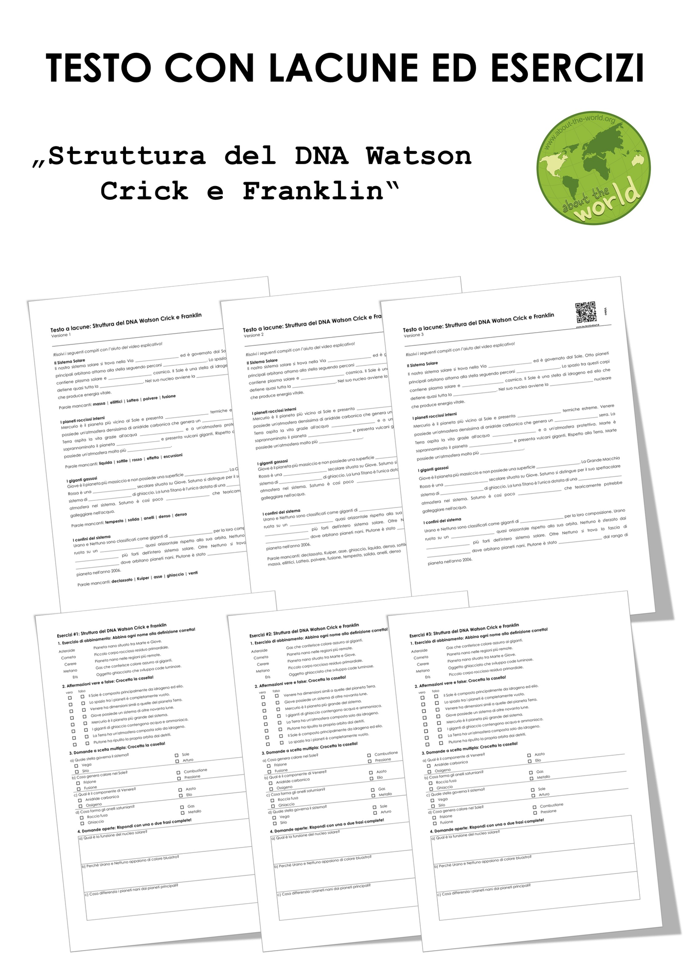 Struttura del DNA Watson Crick e Franklin - Materiale didattico per la ...