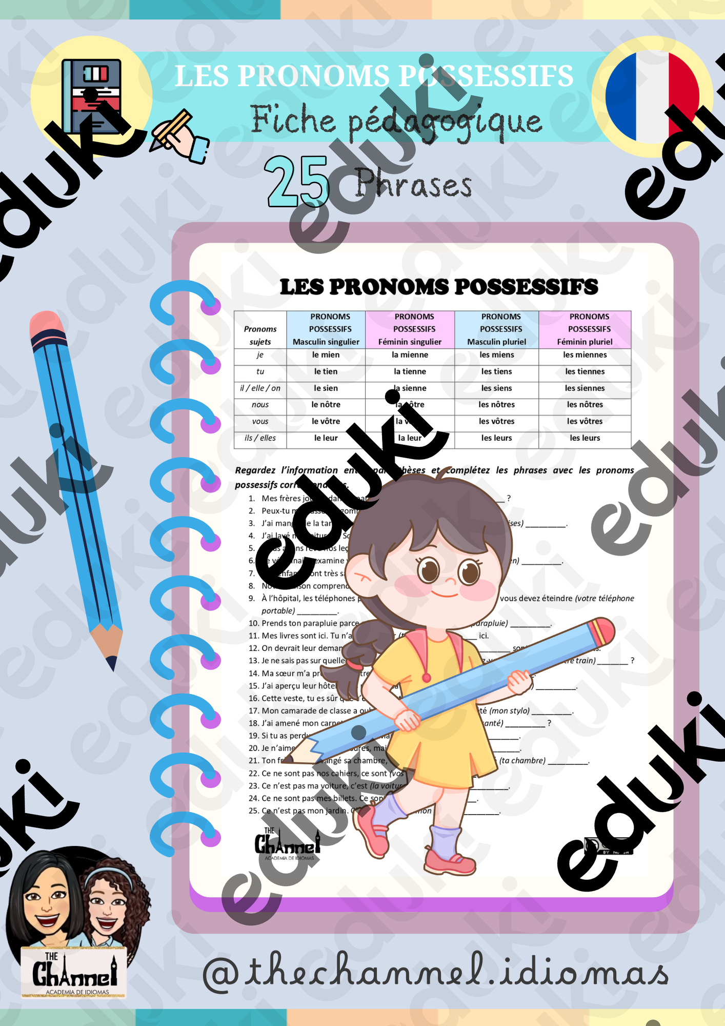 LES PRONOMS POSSESSIFS – Fiche pédagogique - material de la siguiente ...
