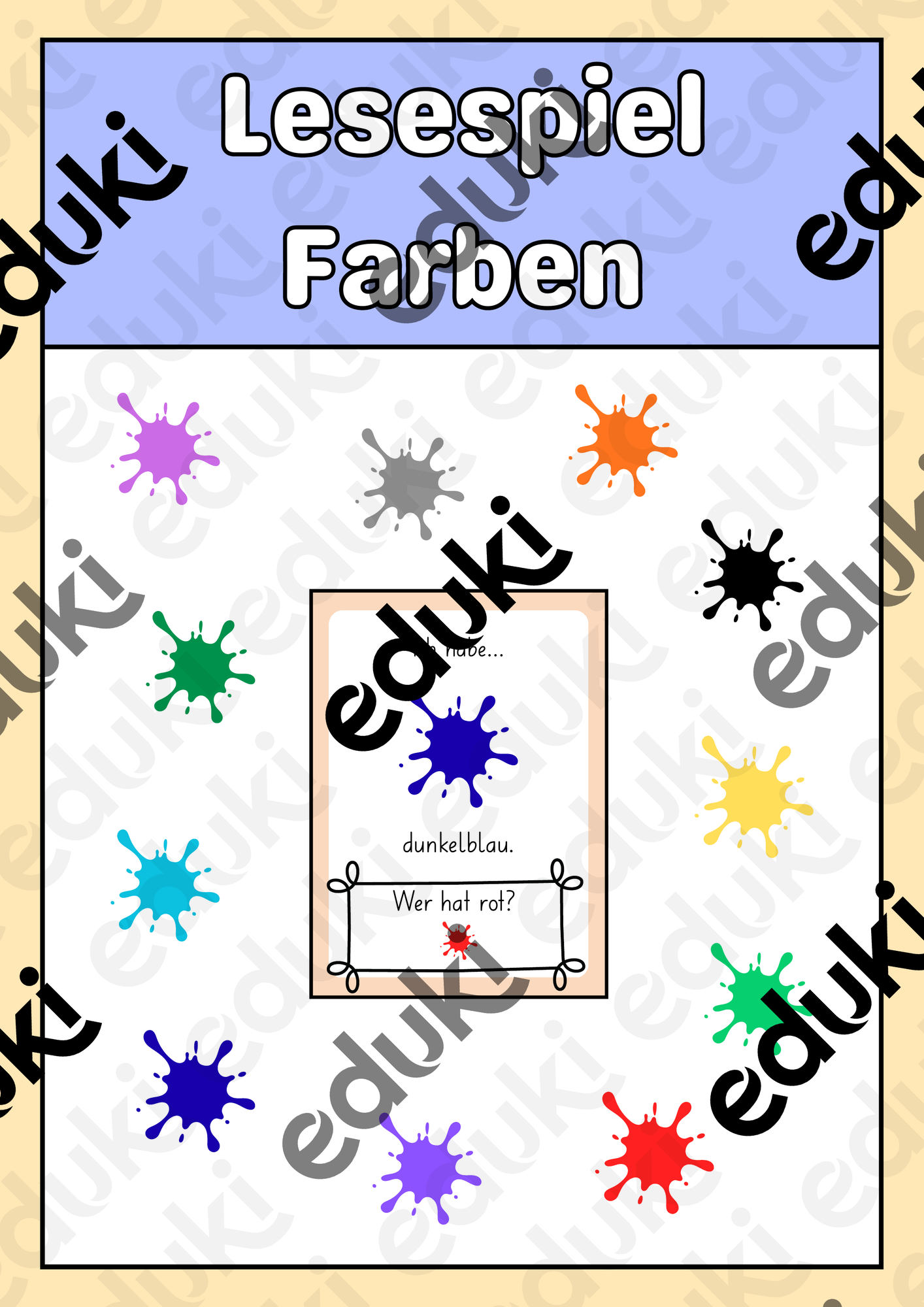 Lesespiel Farben mit hell und dunkel – Unterrichtsmaterial im Fach ...
