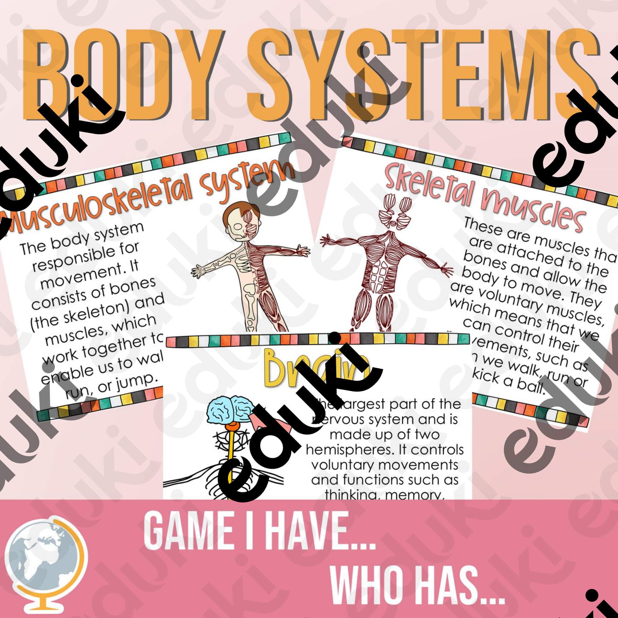 Body Systems Game I have... Who has... - material de la siguiente ...