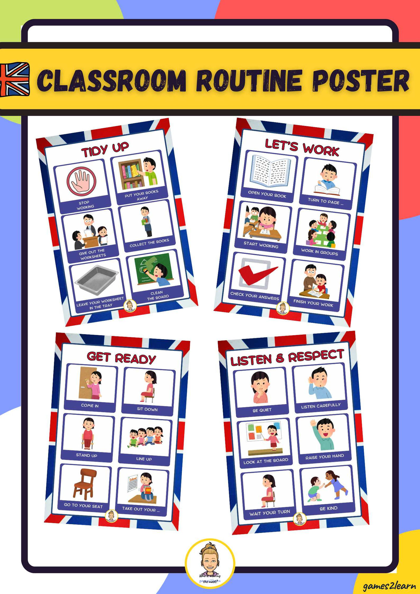 Classroom English Posters Vocabulary - material de la siguiente ...
