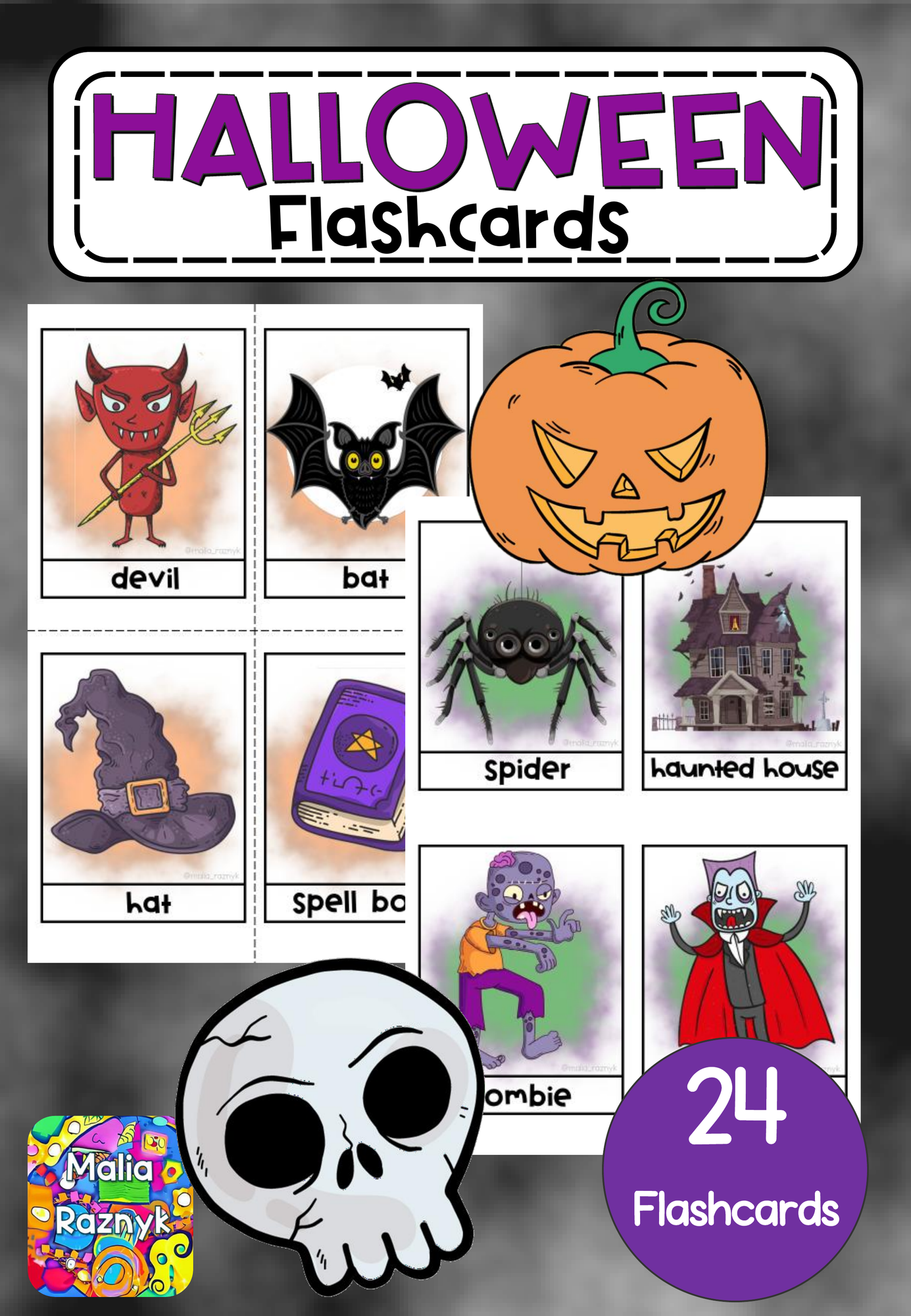 Halloween Characters and Items Flashcards – Unterrichtsmaterial im Fach ...