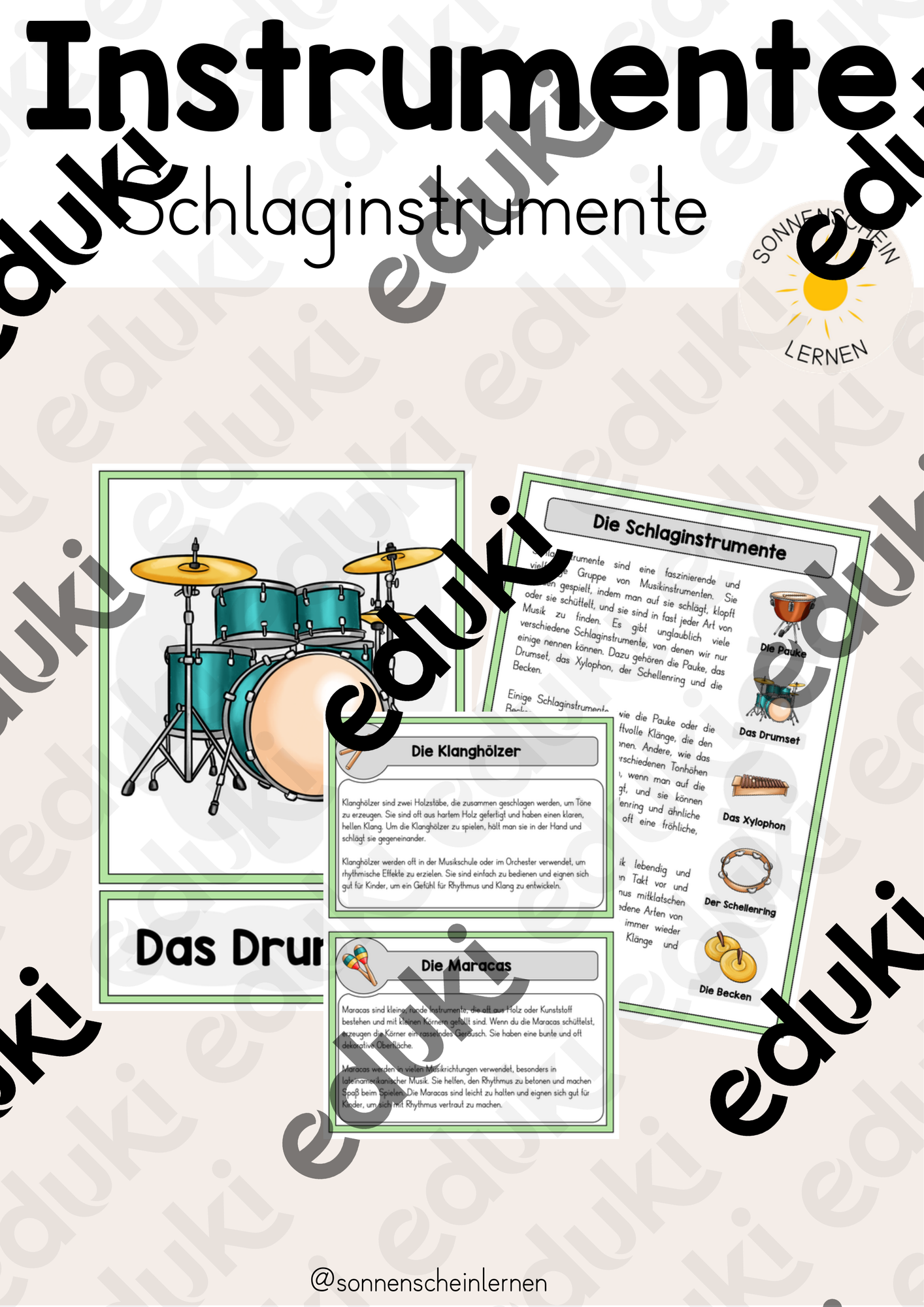 Musikinstrumente: Schlaginstrumente – Unterrichtsmaterial im Fach Musik