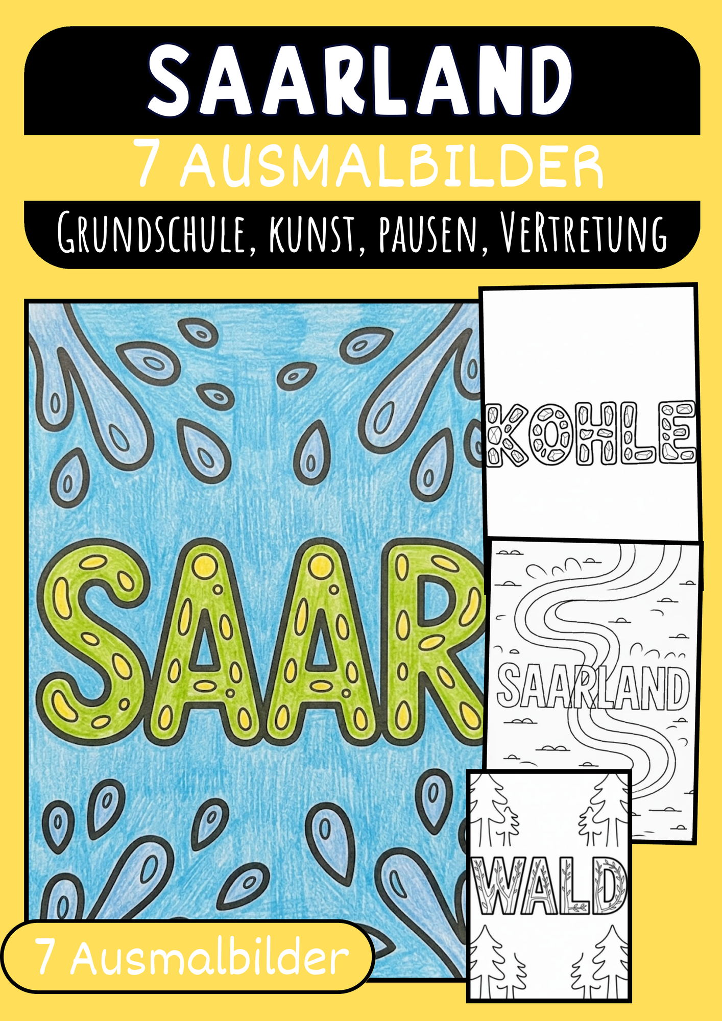 Saarland Malvorlagen Ausmalbilder Poster kreative Saarland Grundschule ...