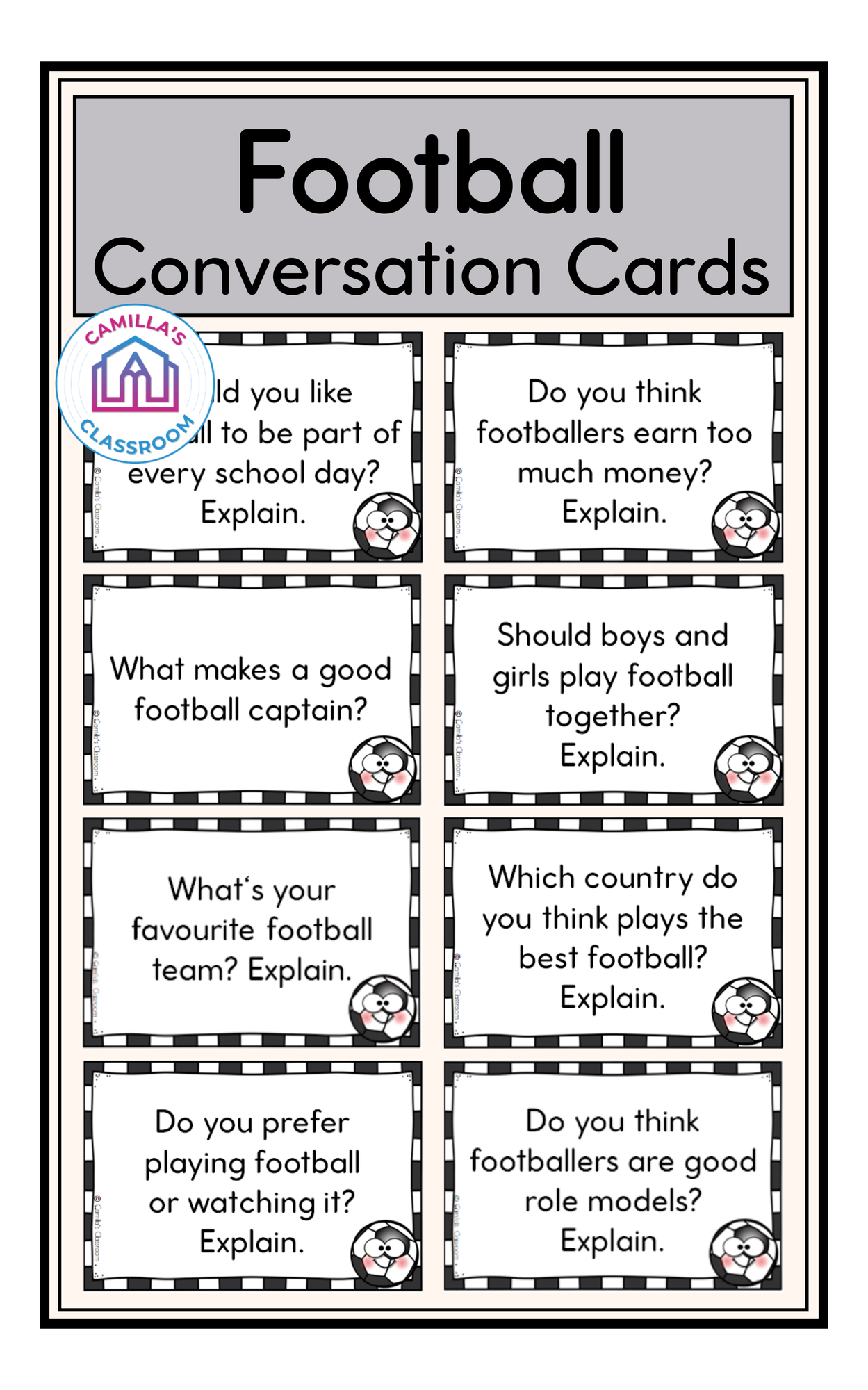 Football - Conversation Cards - material de la siguiente asignatura ...