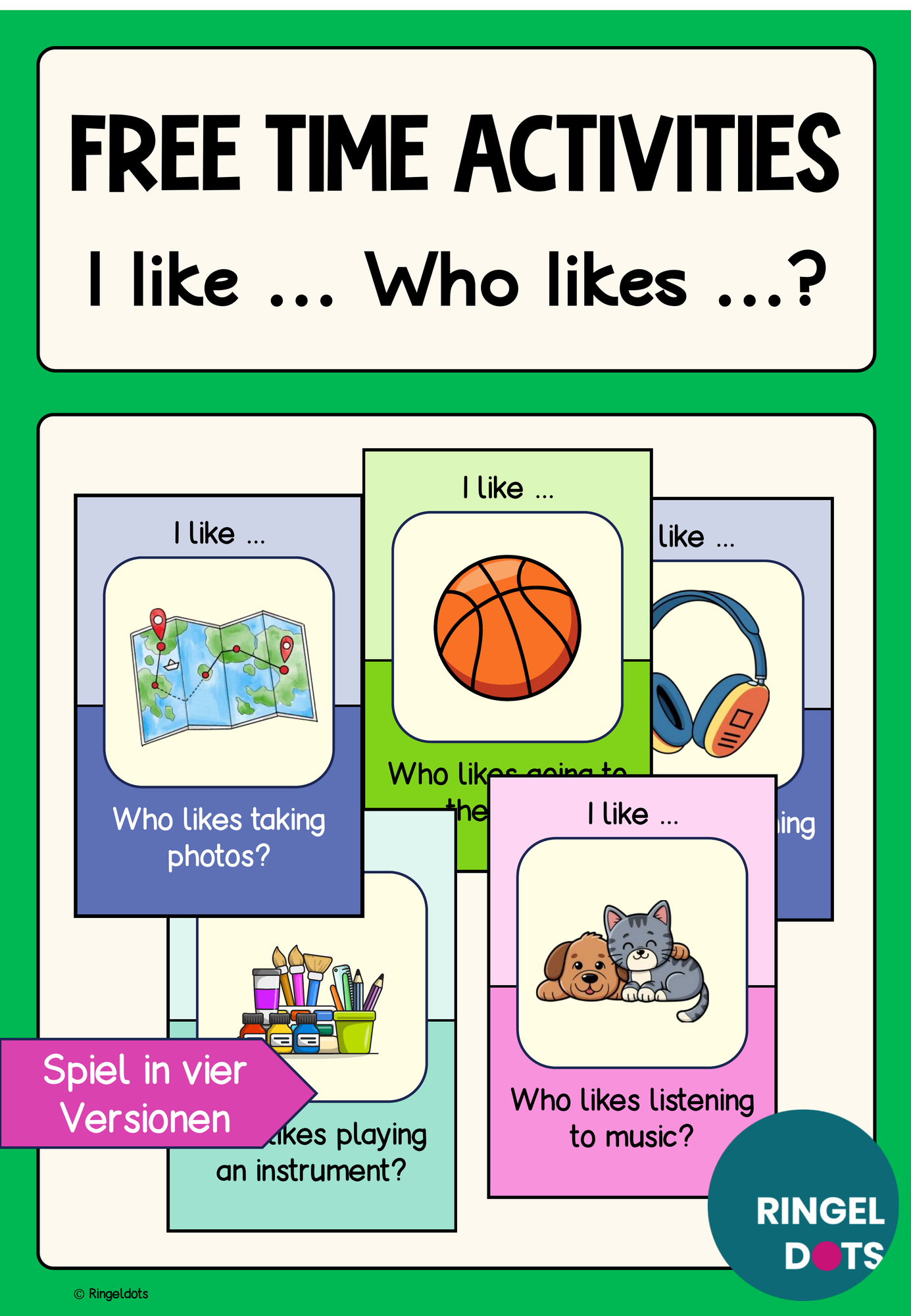 Free Time Activities I like who likes – Unterrichtsmaterial im Fach ...